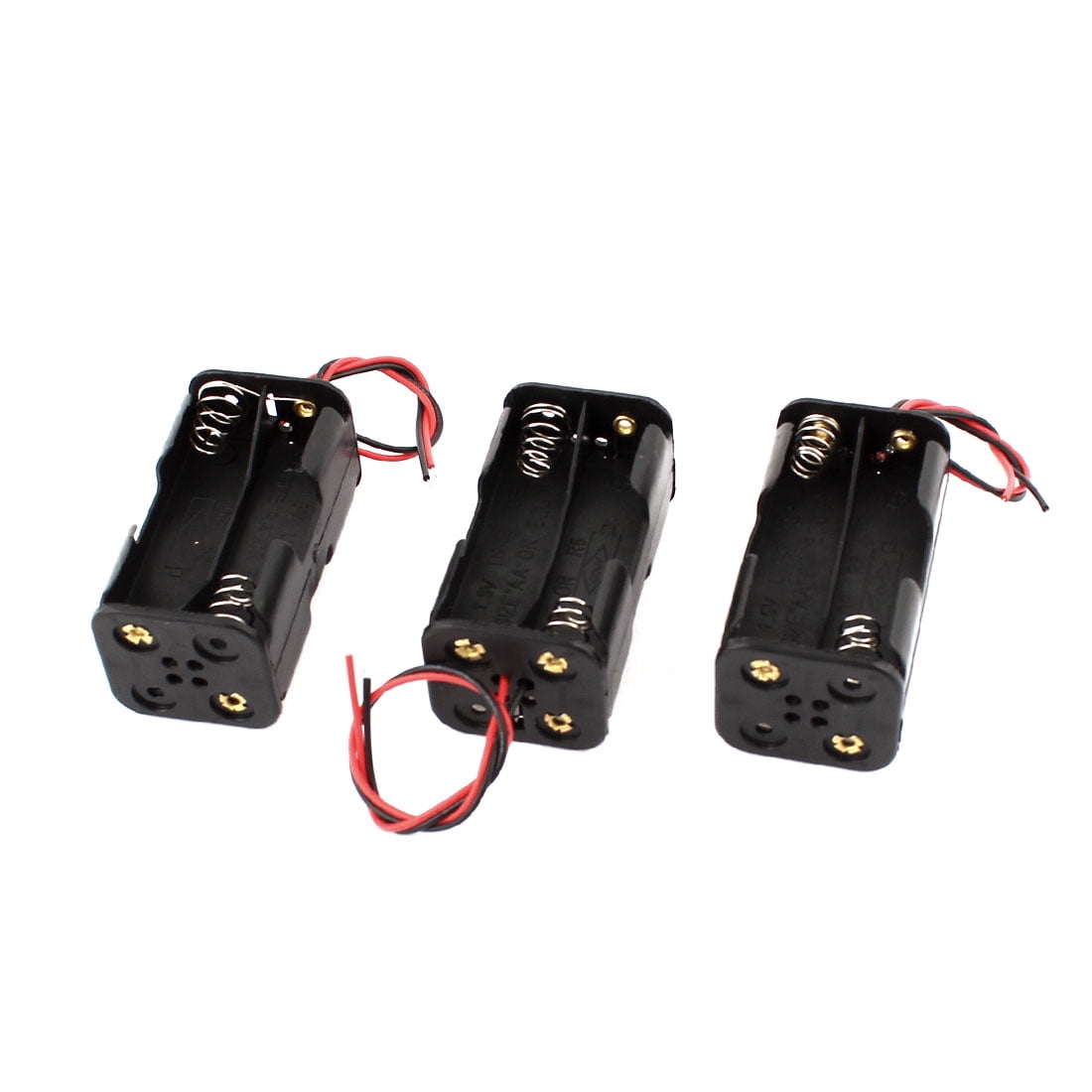 Uxcell 3 Pcs Black 4 x 1.5V AA Battery Batteries Holder Storage Case w ...