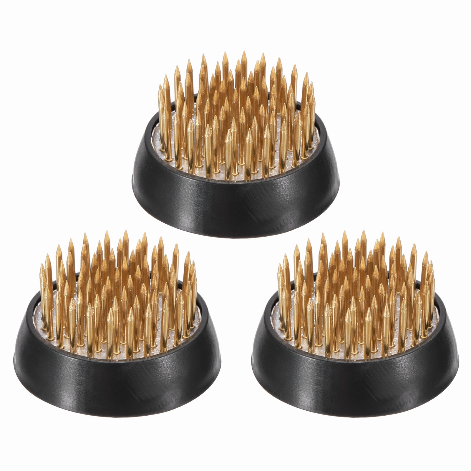 Uxcell 3 Pcs Floral Frogs Kenzan, 1.3 Inch Round Brass Flower Arrangement Holder, Arranger Pin ...