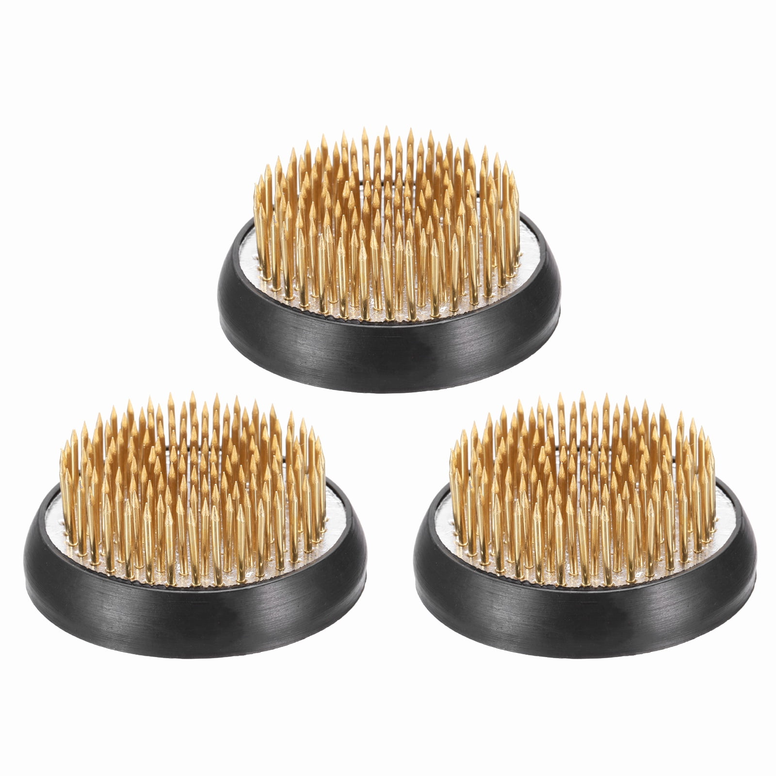 Uxcell 3 Pcs Floral Frogs Kenzan, 2.1 Inch Round Brass Flower Arrangement Holder, Arranger Pin ...