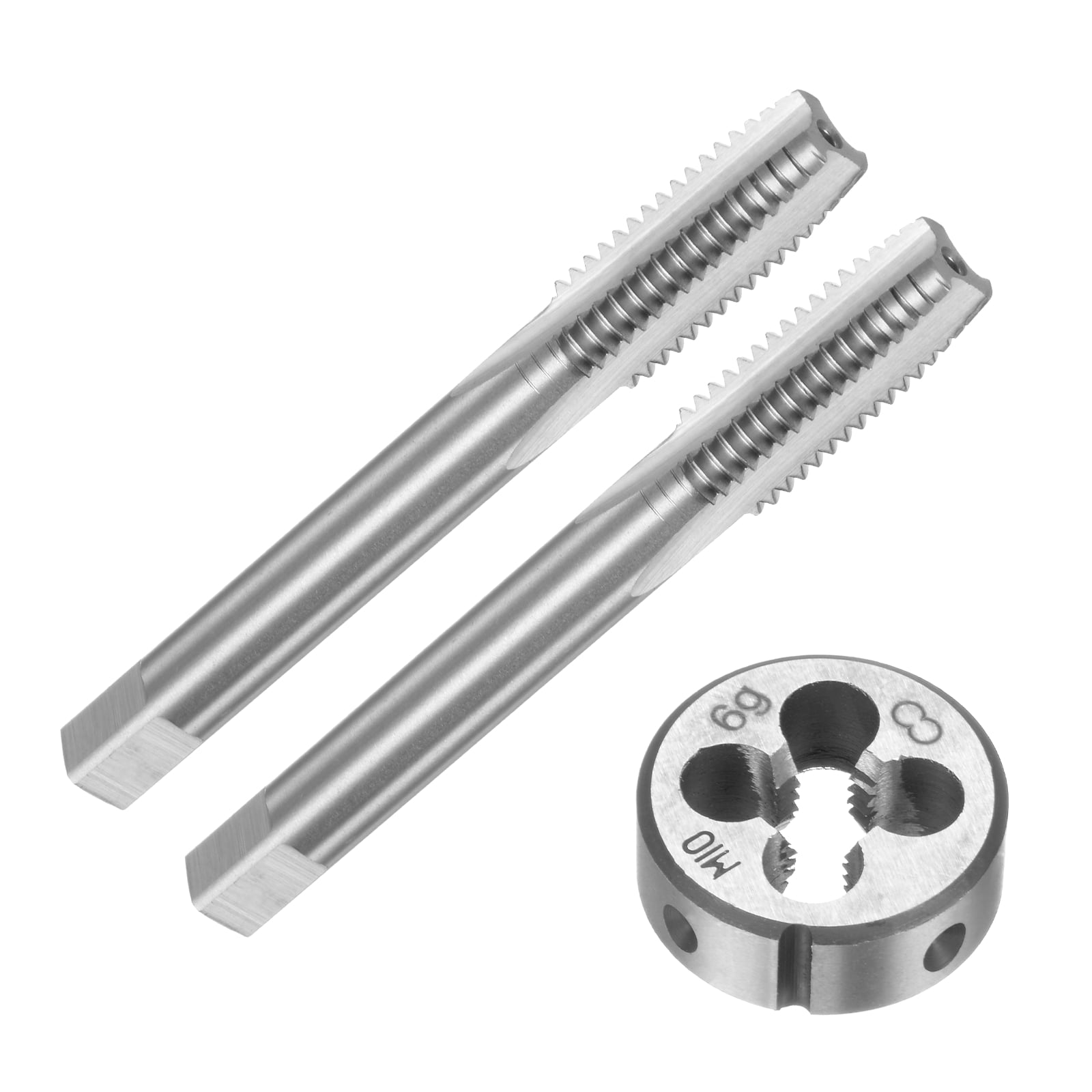 Uxcell 3 Pieces Metric Tap and Die Set M10 x 1.5 Thread Tap & Round Die ...