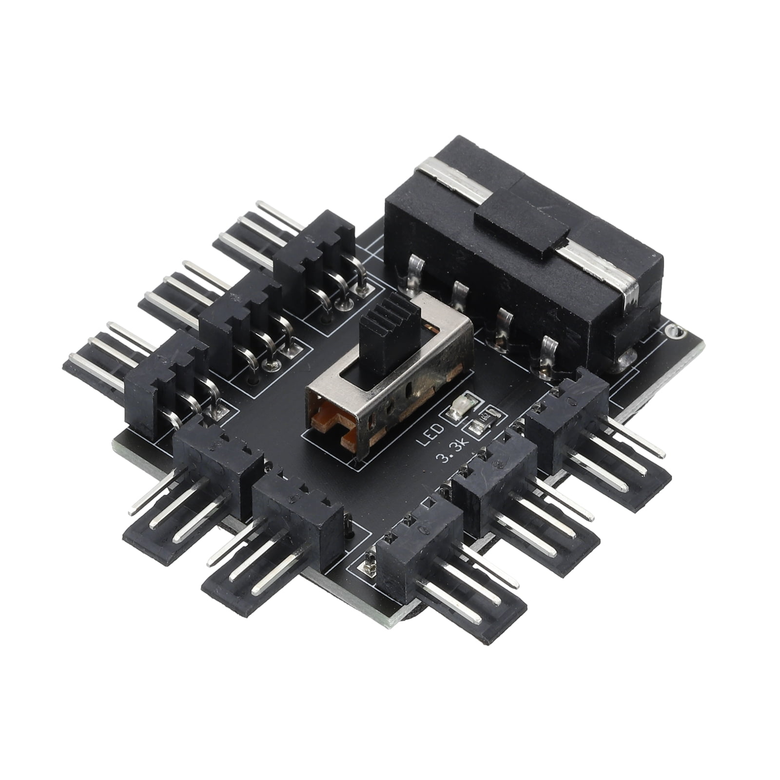 Uxcell 3 Pin Chassis Fan Hub IDE 1 to 8 Connector Adapter 12V Cooling ...