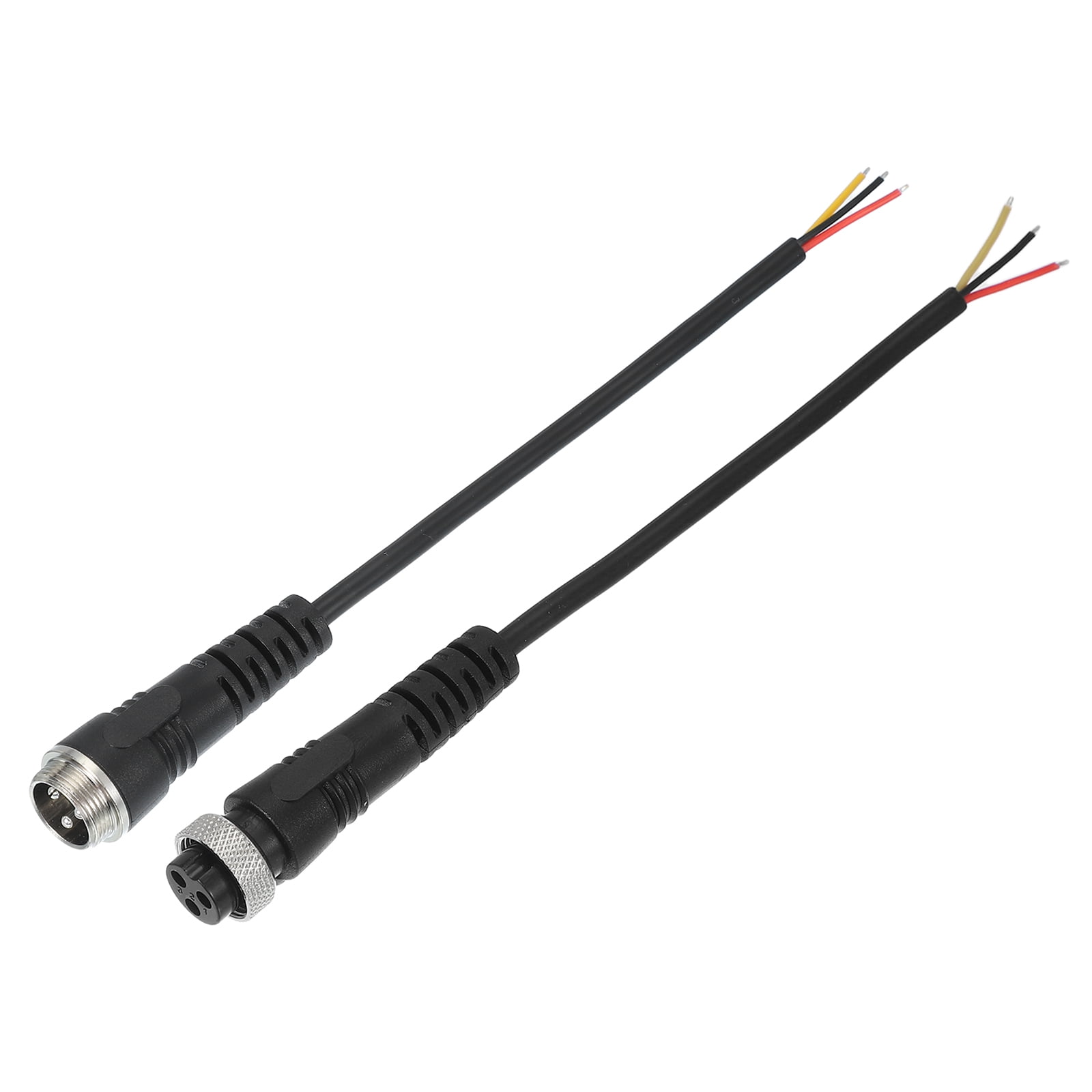 Uxcell 3 Pin Electrical Connector 8 Inch / 20cm, 3 Core 24 AWG Male ...