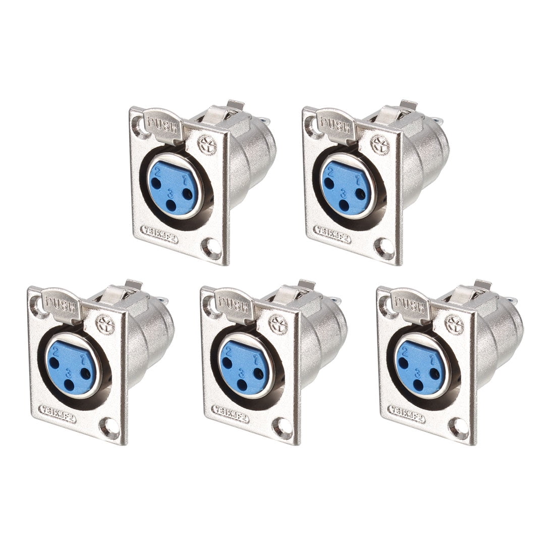 Uxcell 3-Pin XLR Female Jack Panel Mount For Microphone Connector ...
