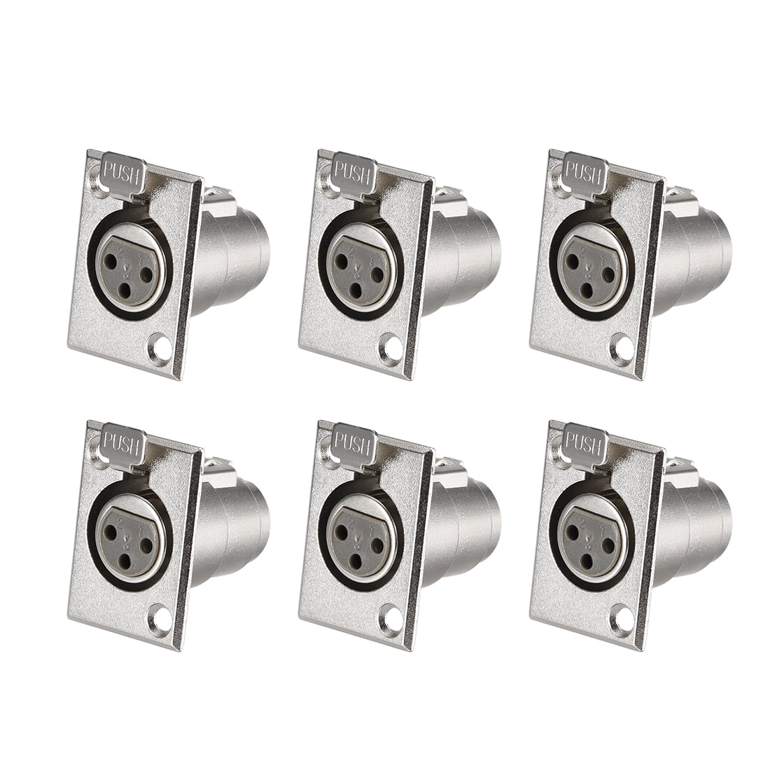 Uxcell 3-Pin XLR Female Jack Panel MountMicrophone Connector Adapter ...