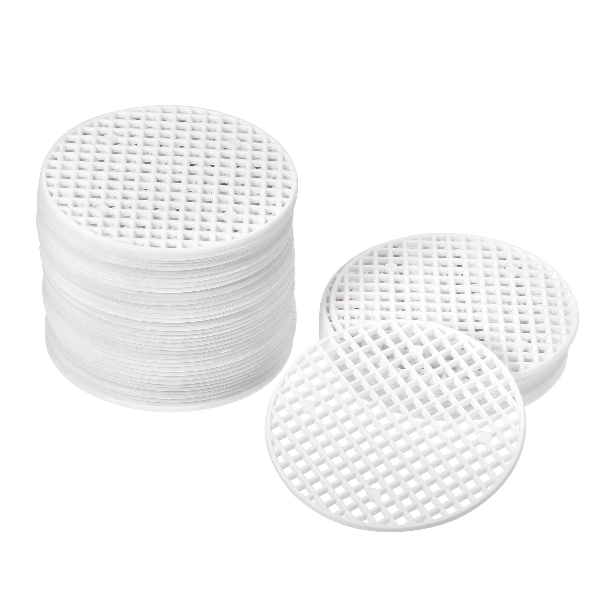 Uxcell 3" Plastic Round Flowerpot Hole Mesh Pad Grid Screen Mat, White ...