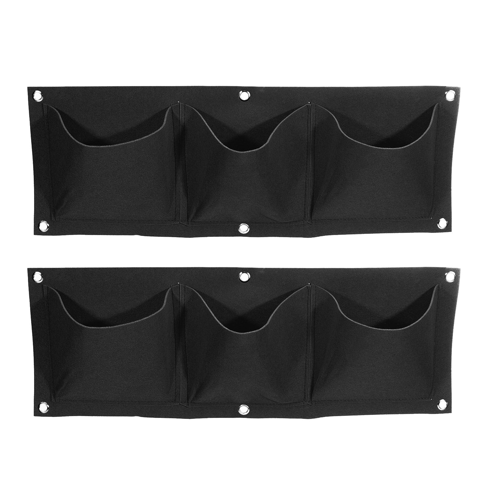 Uxcell 3 Pockets Vertical Hanging Felt Fabric Grow Bag Plant Container ...