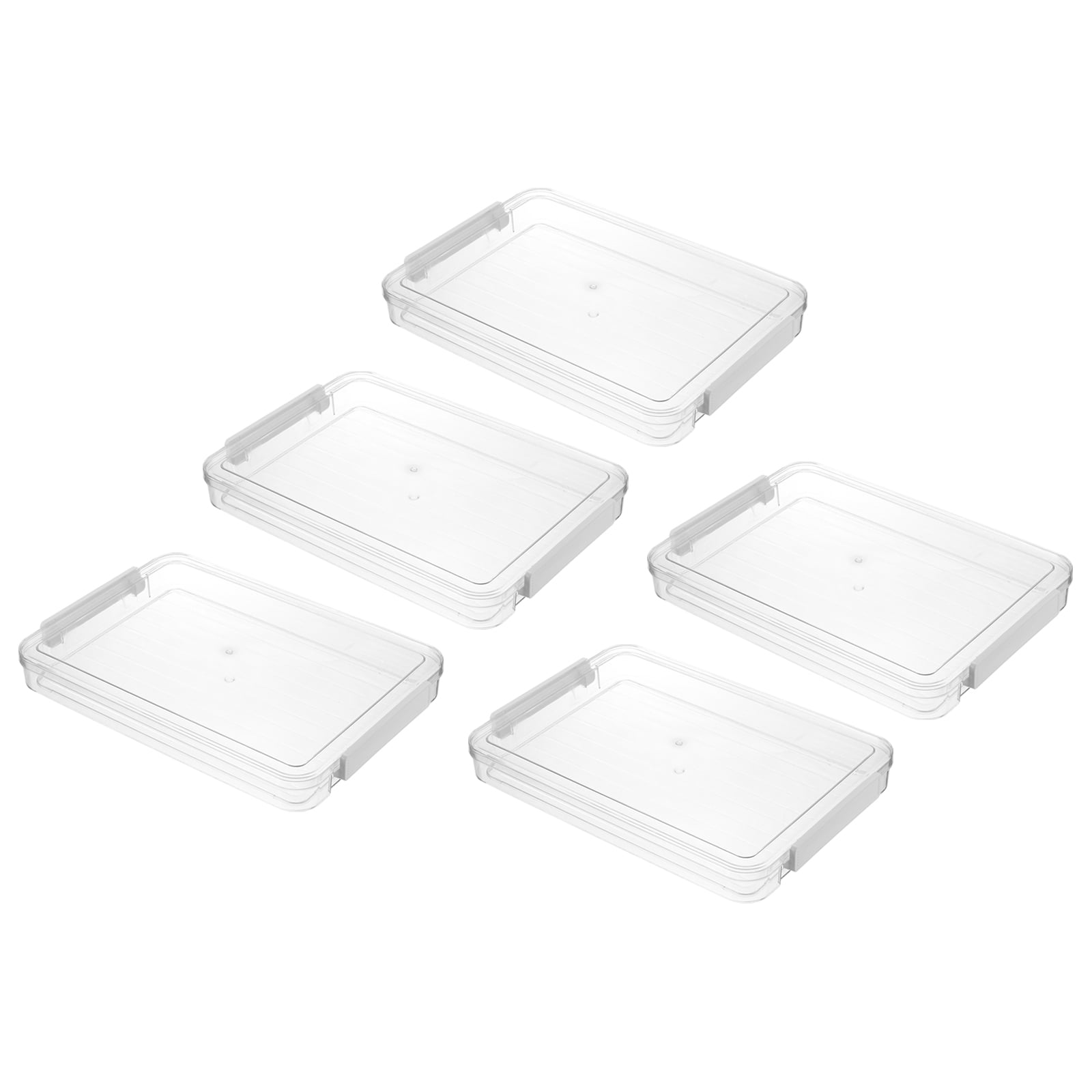 Uxcell 3 Qt Portable Project Case, 5 Pcs Plastic Storage Bins with Lids ...