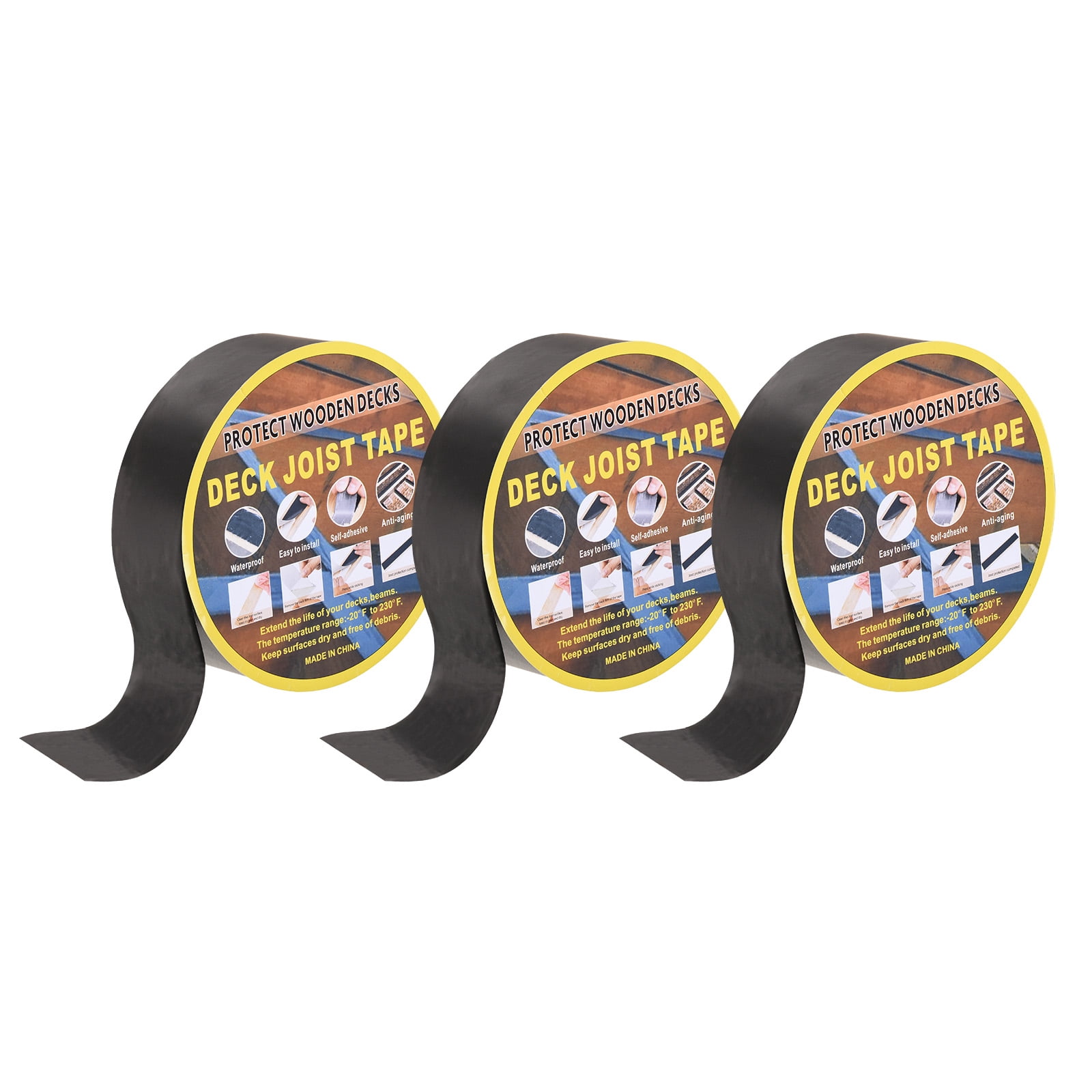Uxcell 3 Rolls Joist Tape for Decking 2'' x 50' Weather-Resistant Butyl ...