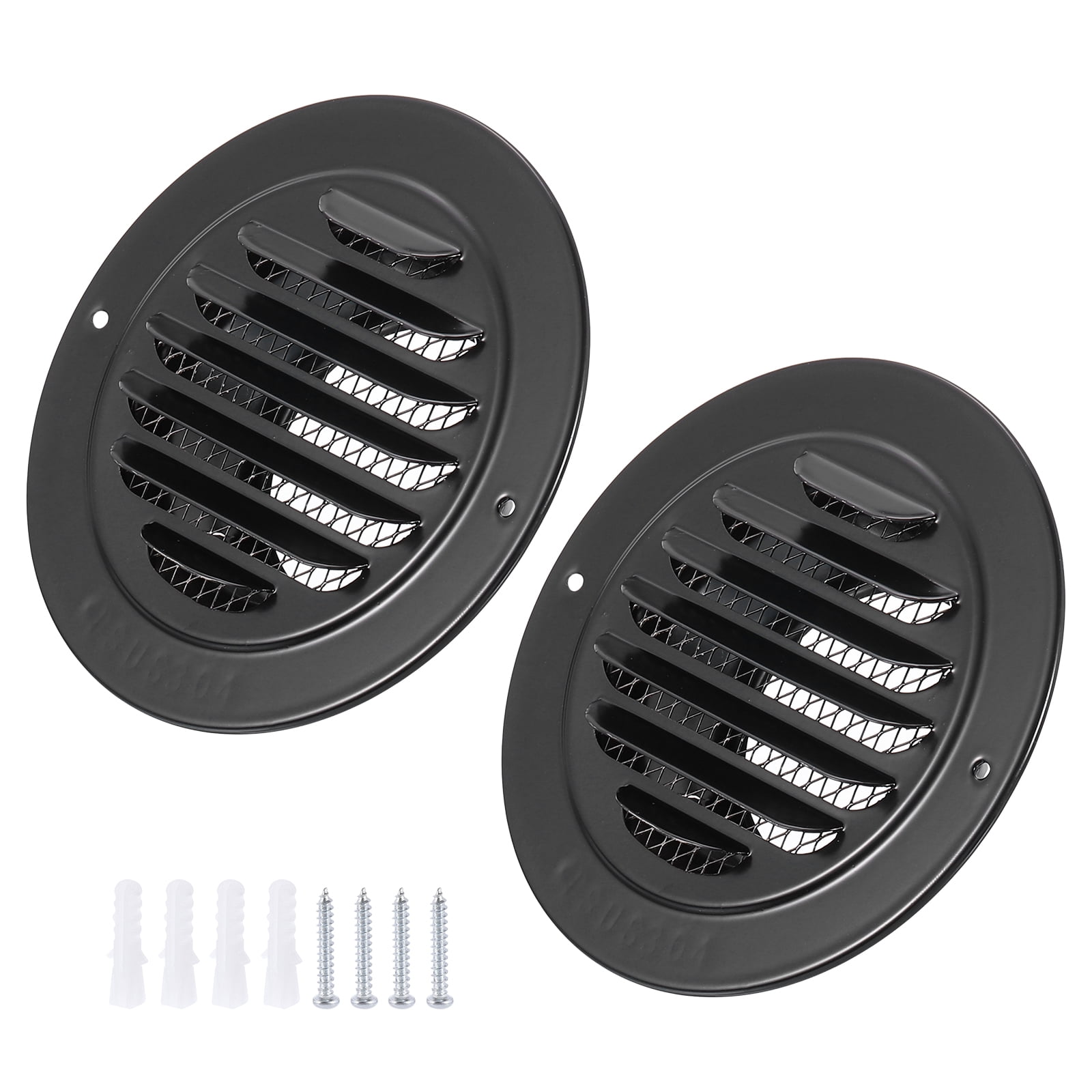 Uxcell 3" Round Air Vent Cover, 2pcs 304 Stainless Steel Louvered Grill ...