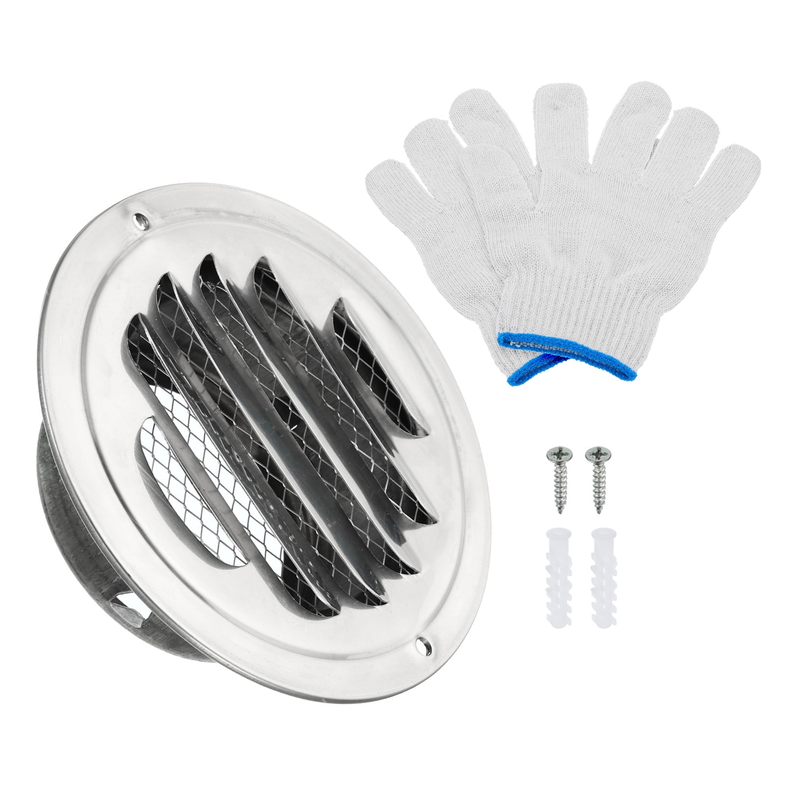 Uxcell 3" Round Soffit Air Vents, Stainless Steel Louver Grille Vent ...