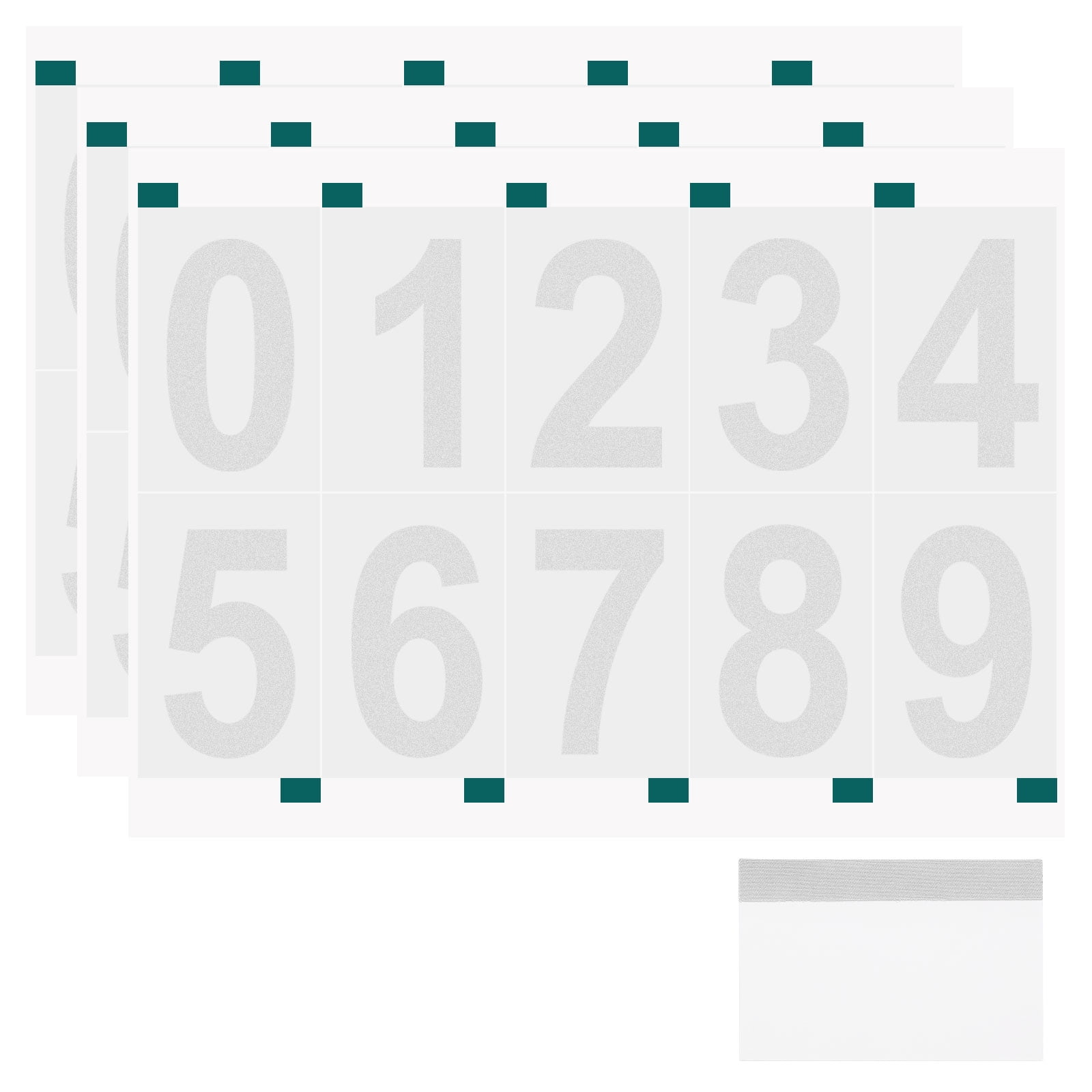 Uxcell 3 Sheets/30 Pack Reflective Mailbox Numbers for Outside, 3 Inch ...