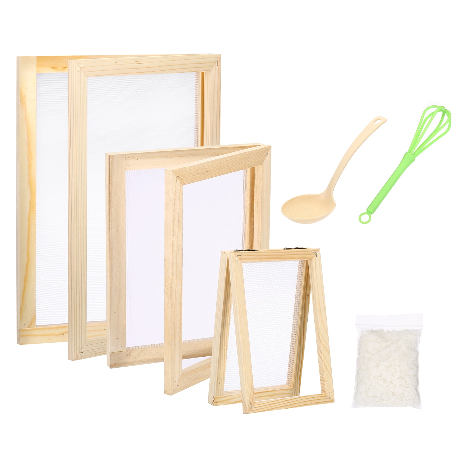 Uxcell 3 Sizes 2 in 1 Wooden Paper Making Screen Mould and Deckle Set ...