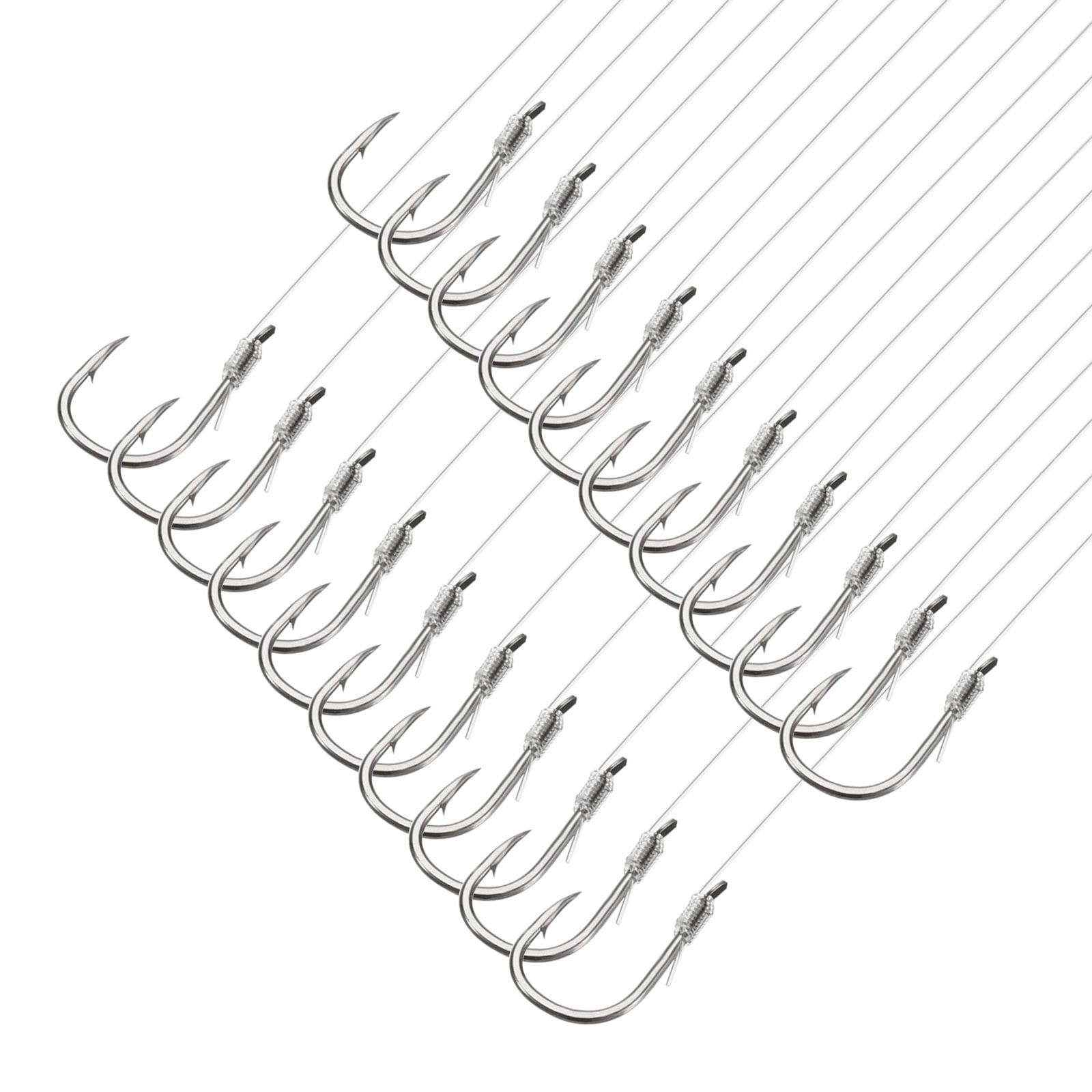 Uxcell 3# Small Fishing Hooks with 36cm Line, 0.4x0.24 Inch Double Hook ...