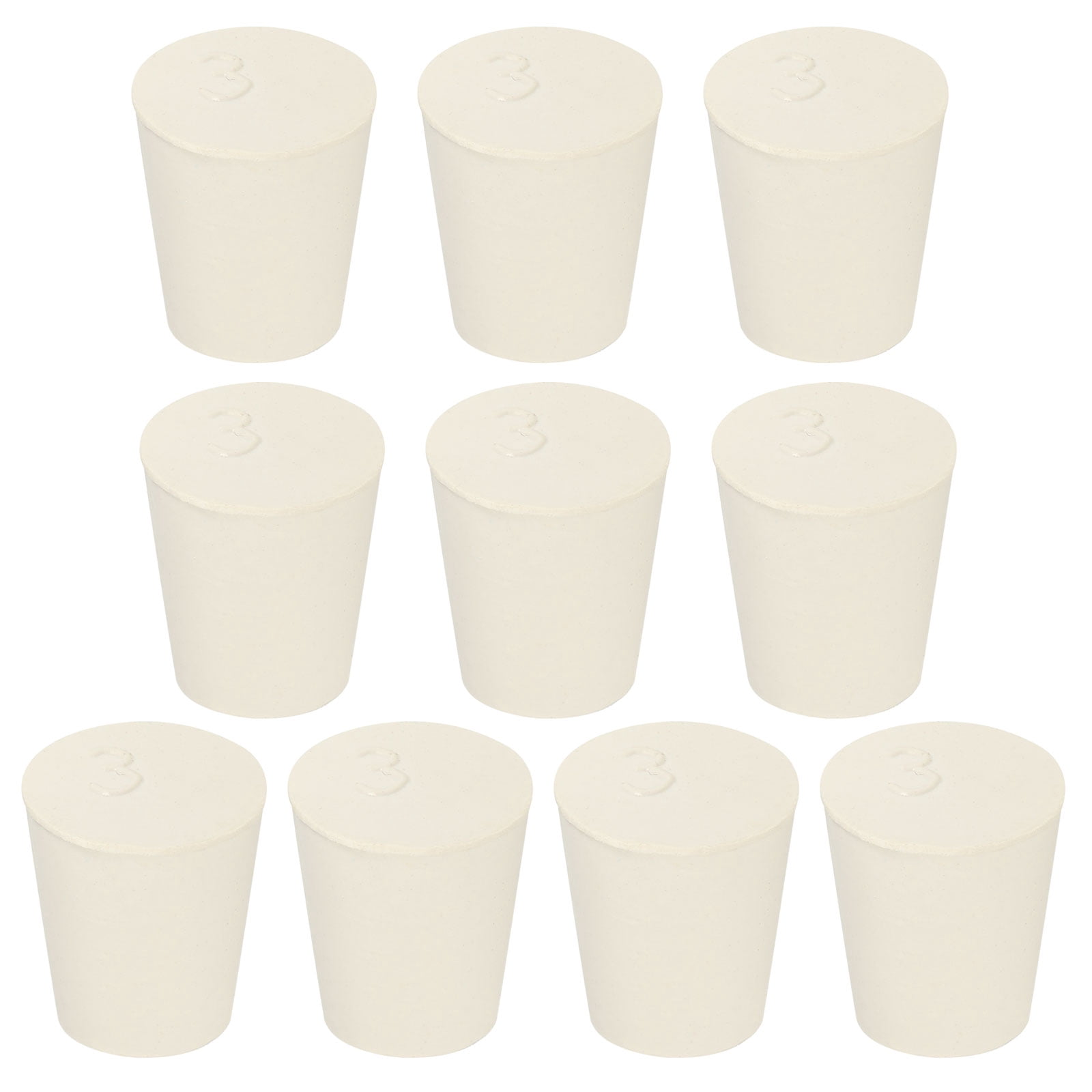 Uxcell 3# Solid Rubber Stoppers Tapered Lab Seal Plug Test Tube Bungs ...