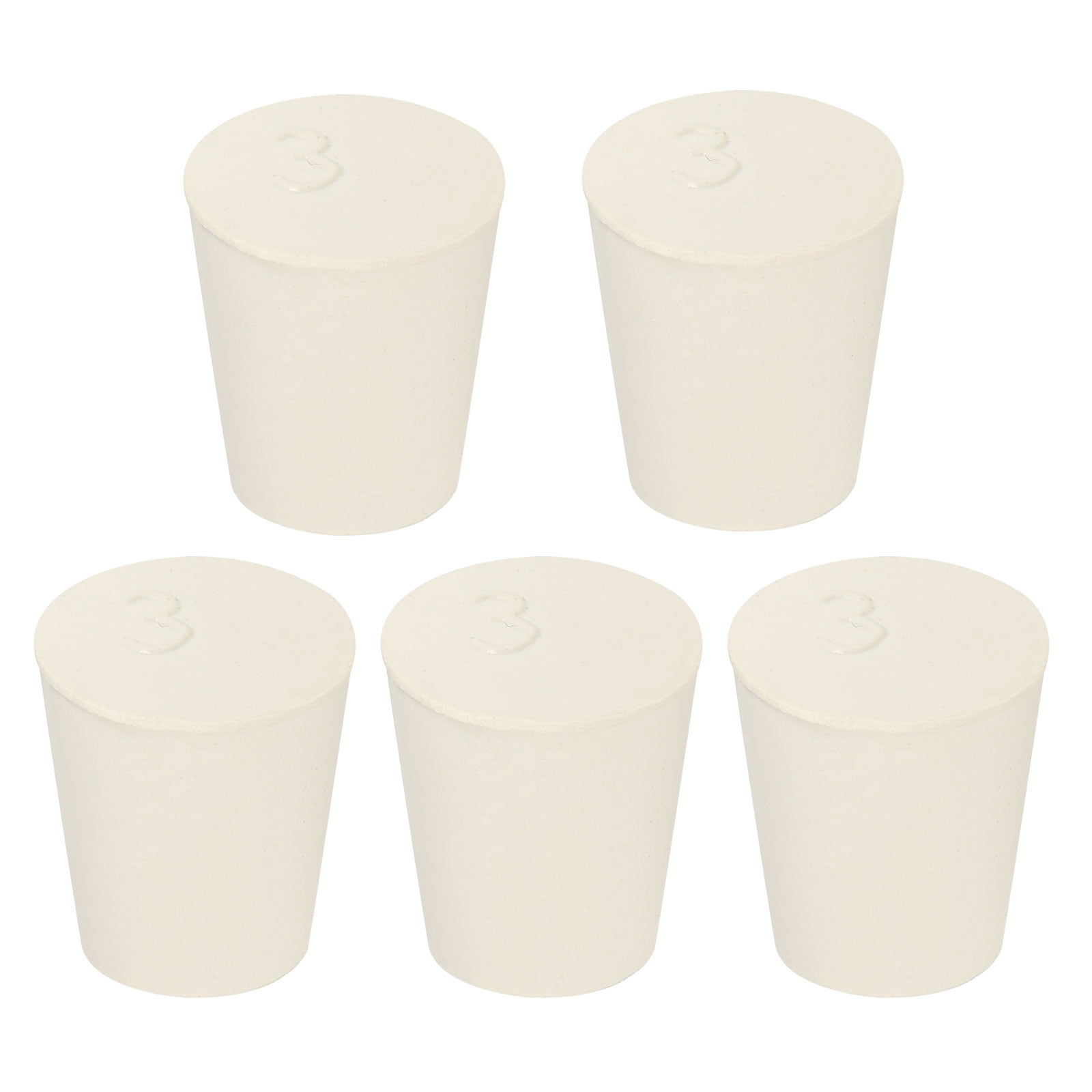 Uxcell 3# Solid Rubber Stoppers Tapered Lab Seal Plug Test Tube Bungs ...
