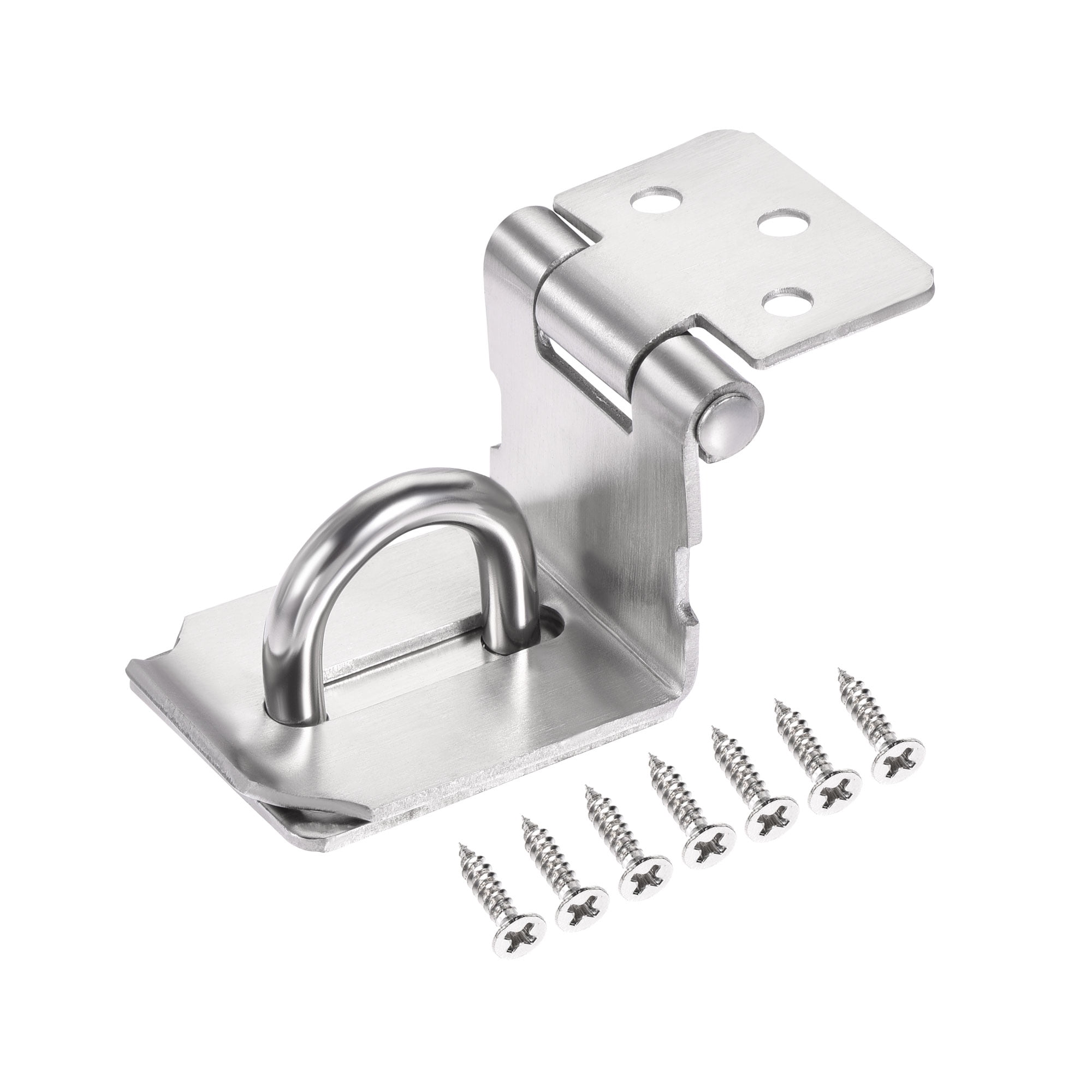 Uxcell 3'' Stainless Steel 90 Degree Heavy Door Latch Hasp Lock Padlock ...