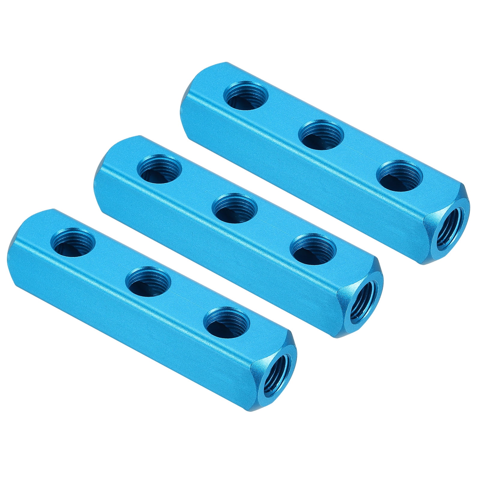 Uxcell 3 Way 6 Port Air Manifold, 3 Pack G1/4 Inch" Air Hose Inline ...