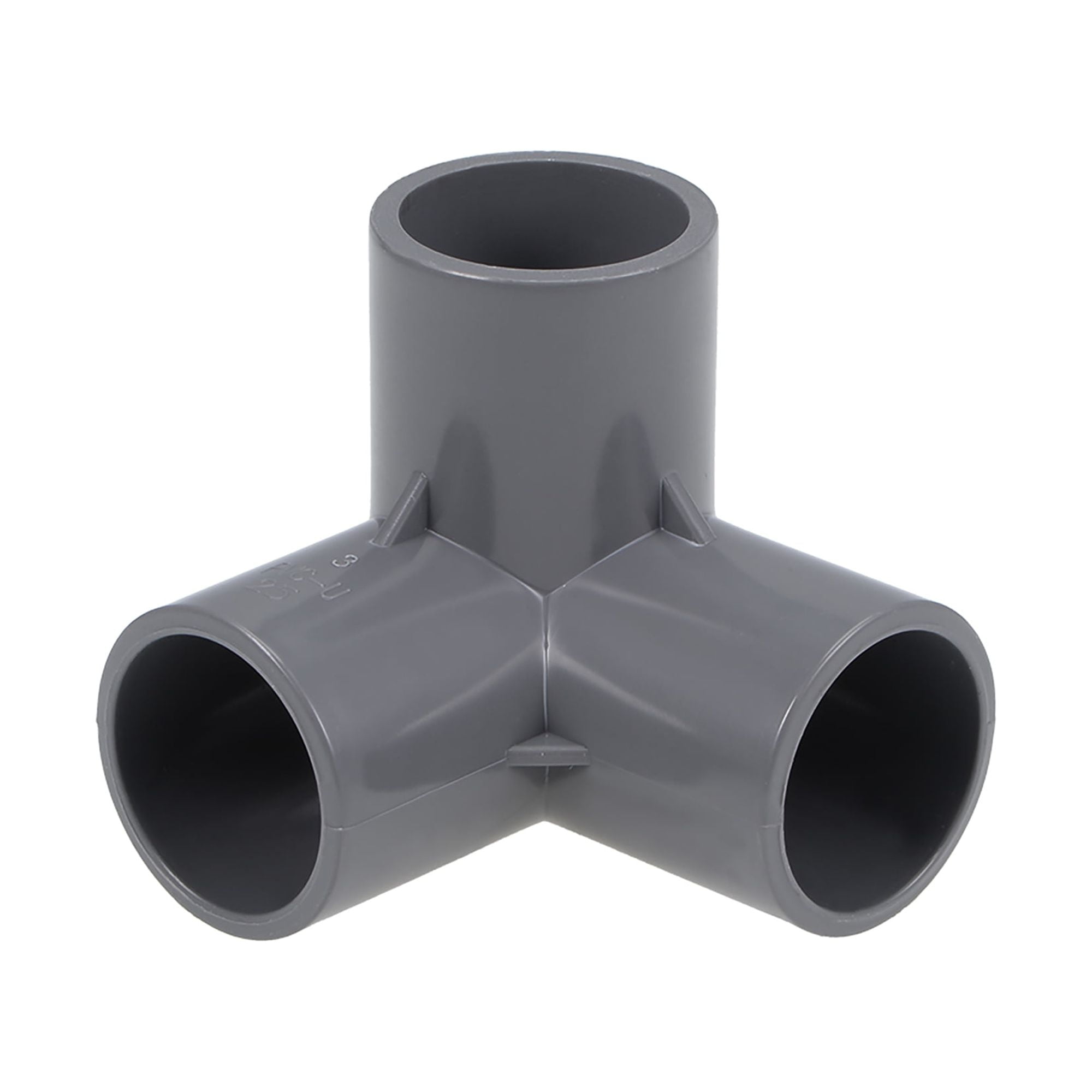 Uxcell 3-Way Elbow Pipe Fitting Furniture Grade 3/4-inch Size Tee Corner Fittings PVC Gray 2Pcs ...