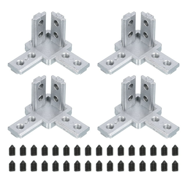 Uxcell 3-Way End Corner Brackets, 4Pack L Type Interior Joint ...