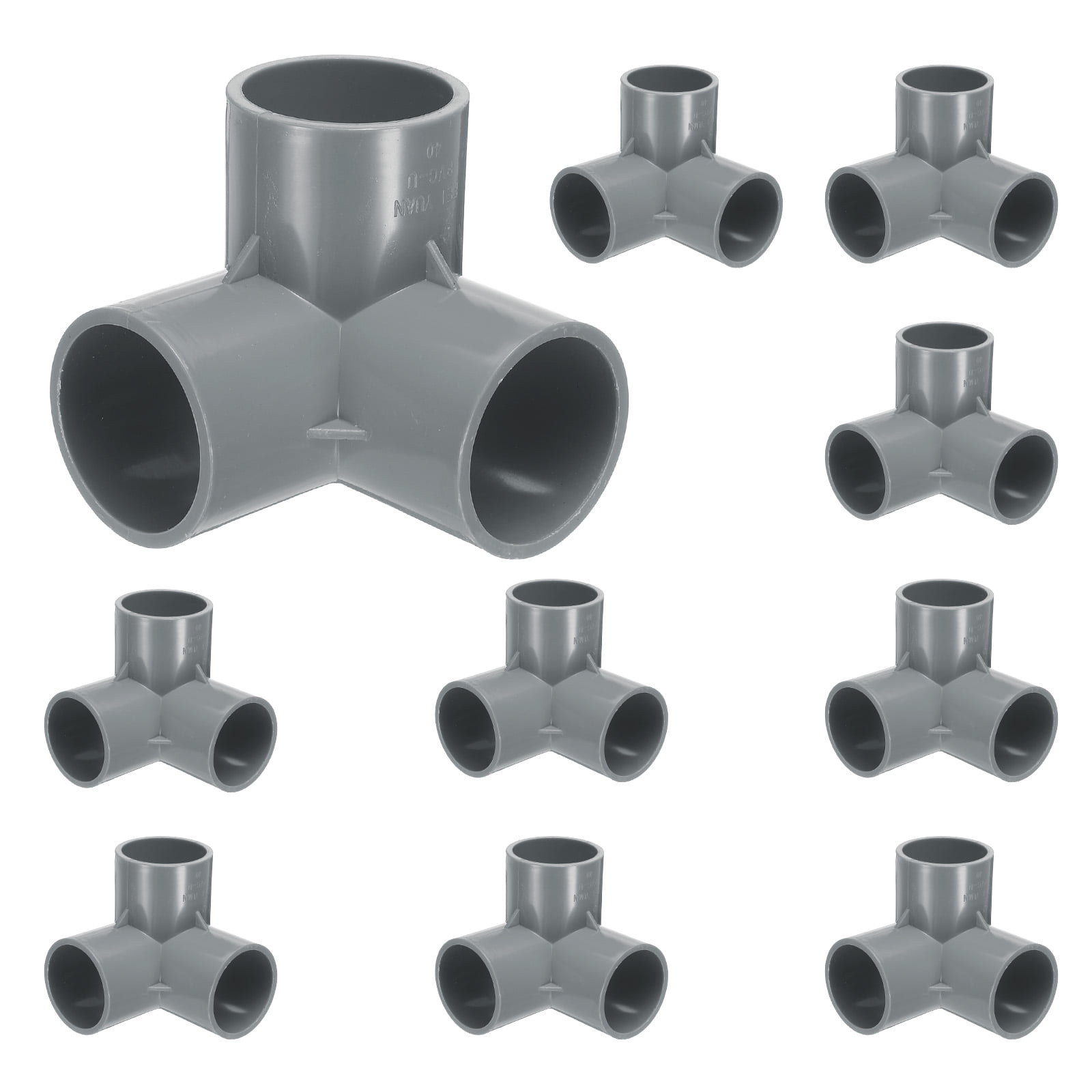 Uxcell 3 Way PVC Pipe Fittings, 1.2 Inch Furniture Grade Elbow Pipe ...