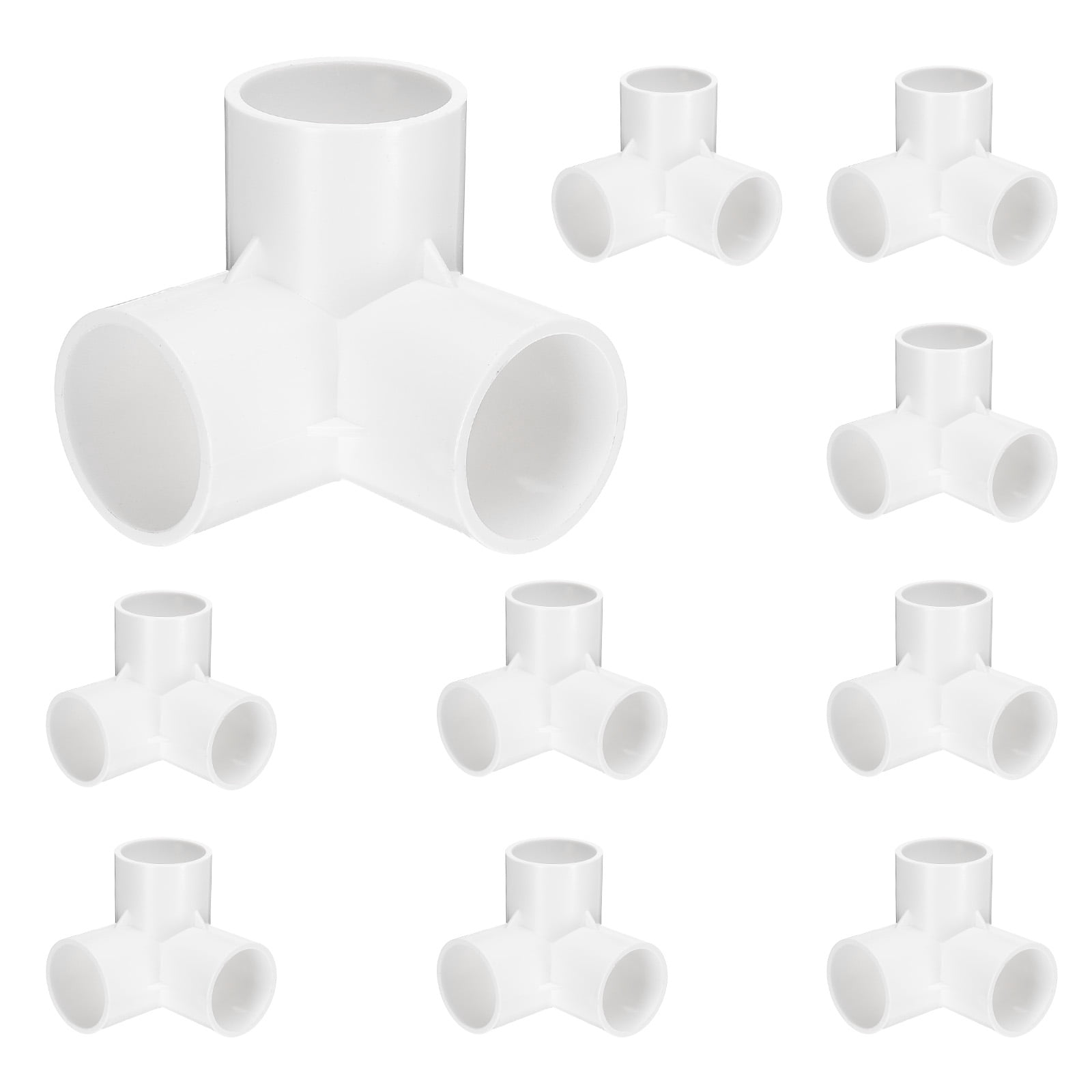 Uxcell 3 Way PVC Pipe Fittings, 1.2 Inch Furniture Grade Elbow Pipe ...