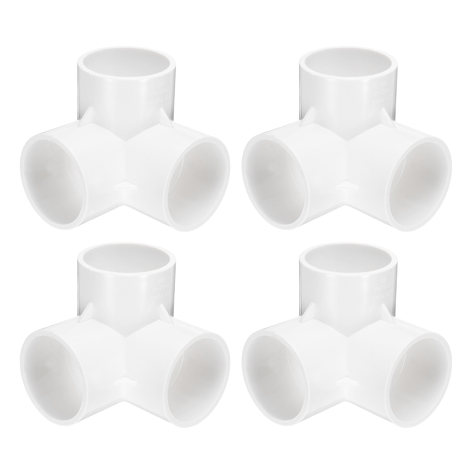 Uxcell 3 Way PVC Pipe Fittings, 1.5 Inch Furniture Grade Elbow Pipe ...
