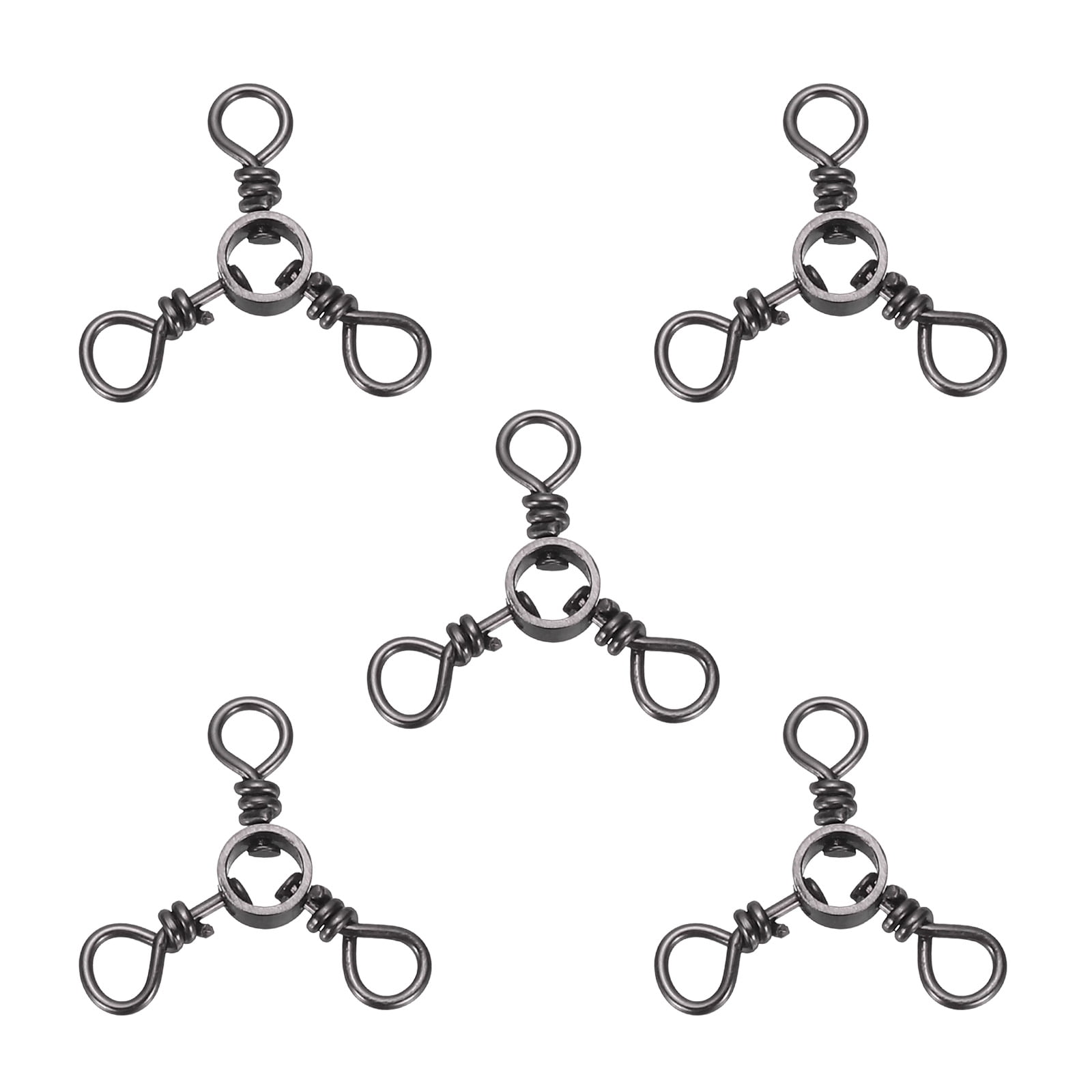 Uxcell 3 Way Swivel Fishing Tackle, Cross Line Swivels Trolling Lure ...