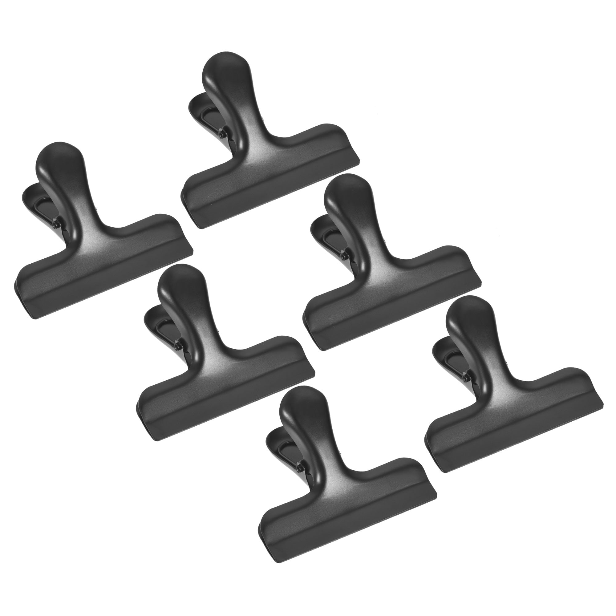 Uxcell 3" Wide 430 Stainless Steel Small Clamp Paper Clips, Black 6 ...