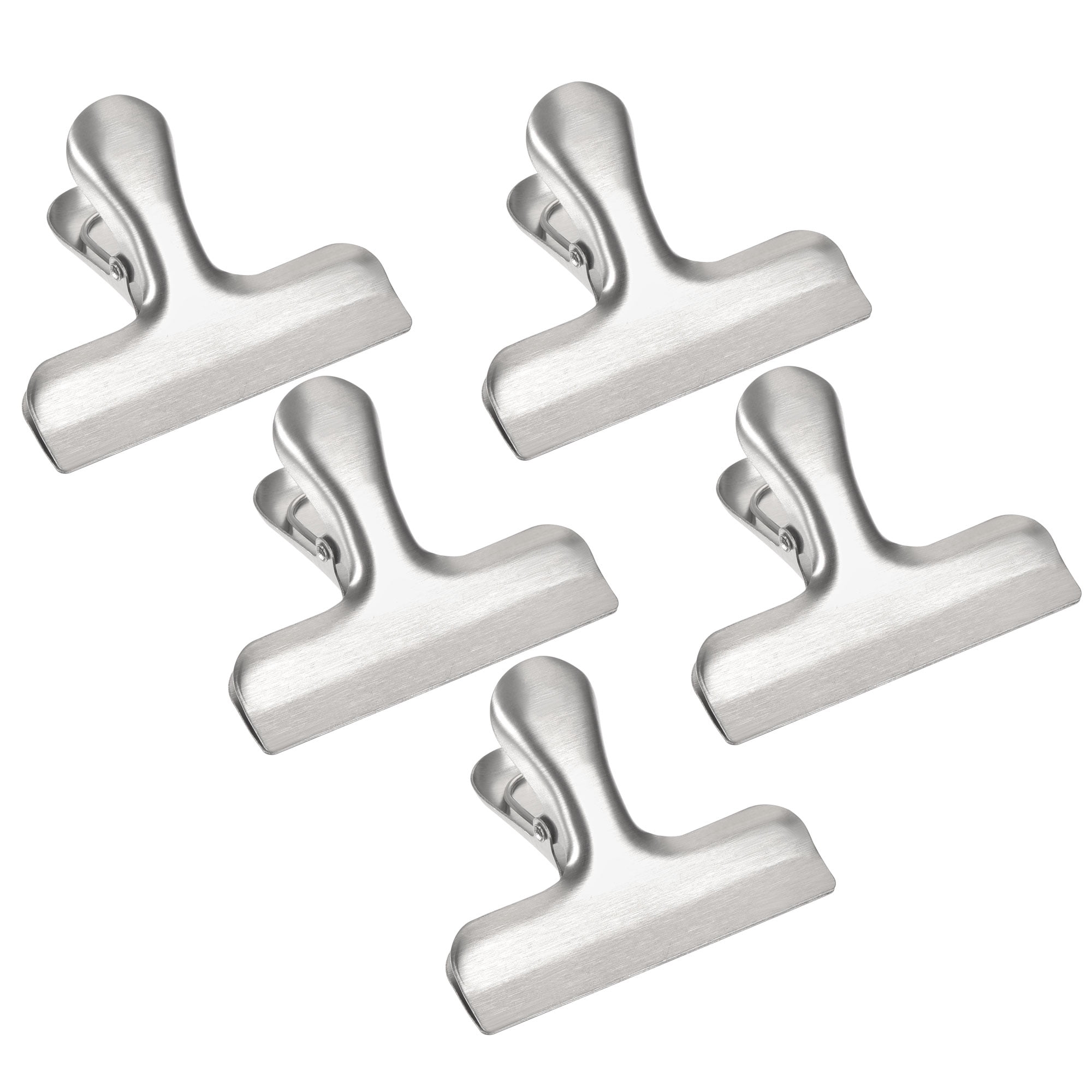 Uxcell 3" Wide 430 Stainless Steel Small Clamp Paper Clips, Silver 10 ...