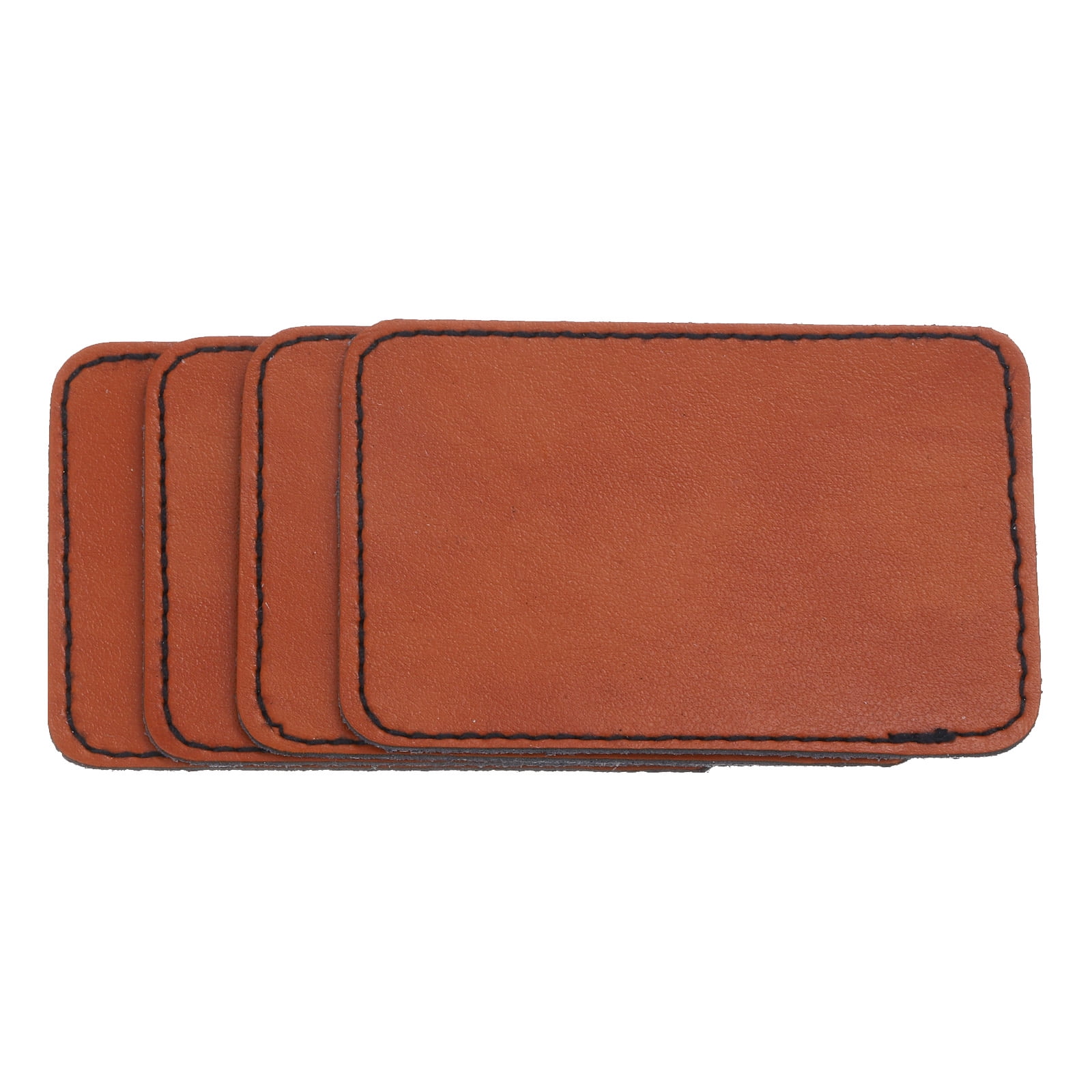 Uxcell 3" x 2" PU Leather Hat Patches, 20 Pcs Rectangle, Dark Brown ...