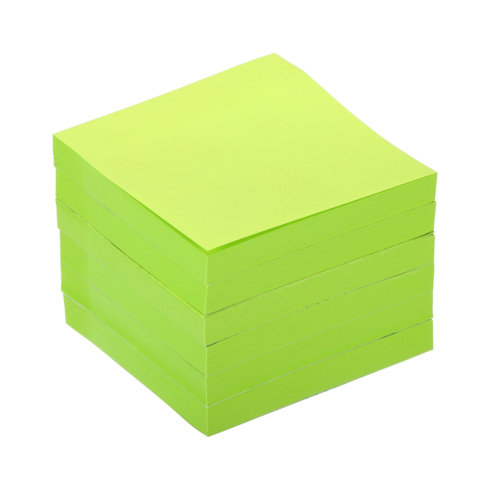 Uxcell 3" x 3" Fluorescent Sticky Notes, Self-Stick Note Pads 100 ...