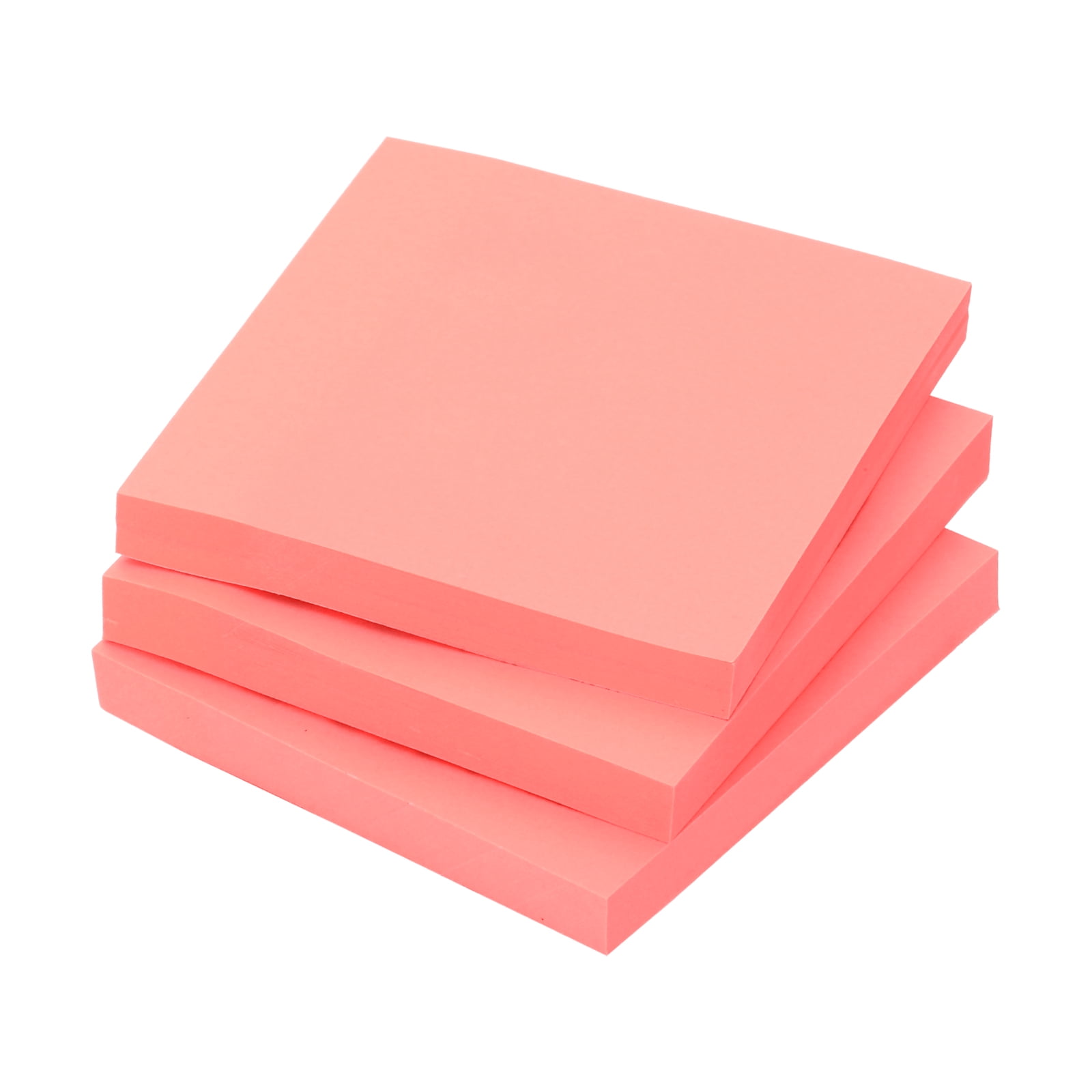 Uxcell 3" x 3" Fluorescent Sticky Notes, Self-Stick Note Pads 100 ...