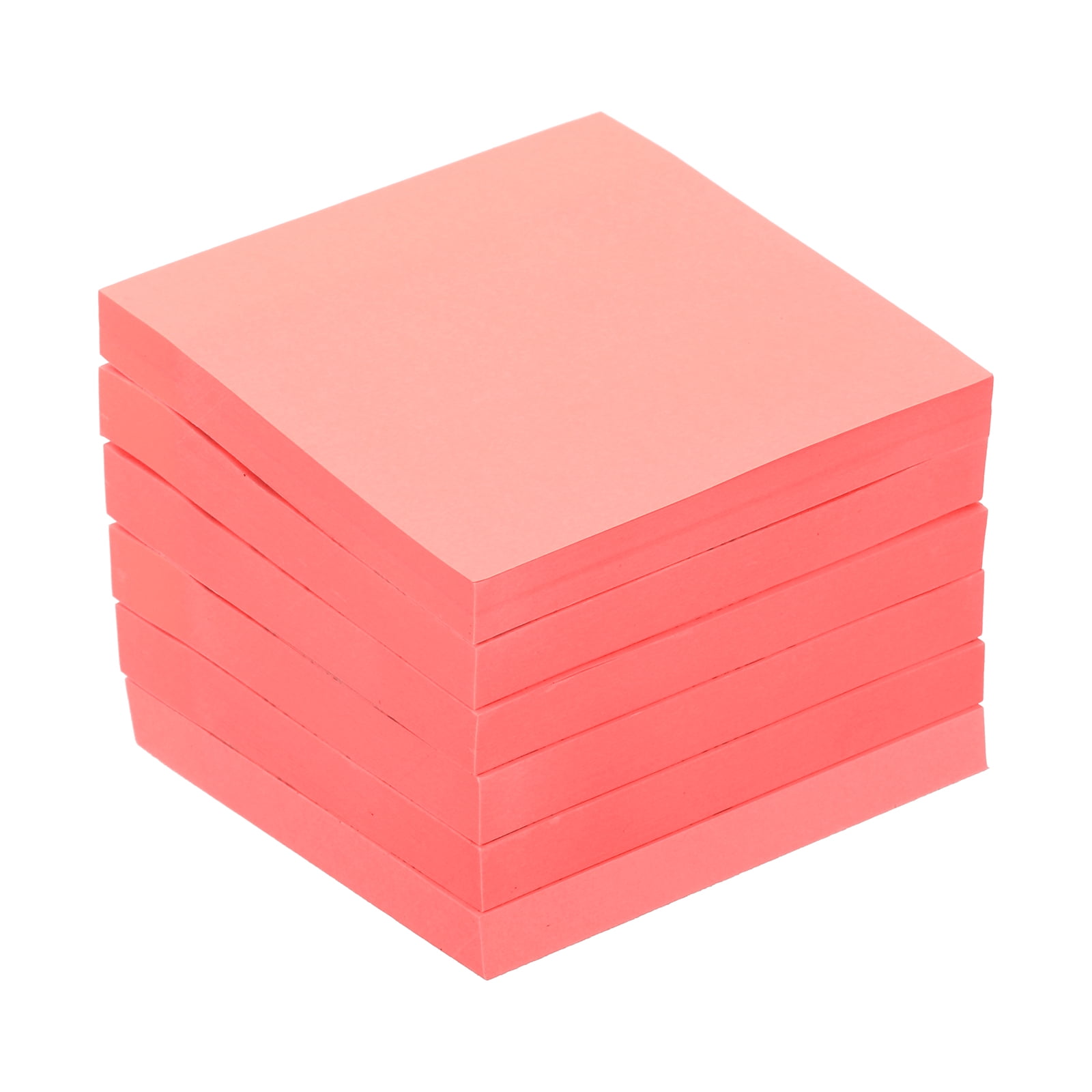Uxcell 3" x 3" Fluorescent Sticky Notes, Self-Stick Note Pads 100 ...