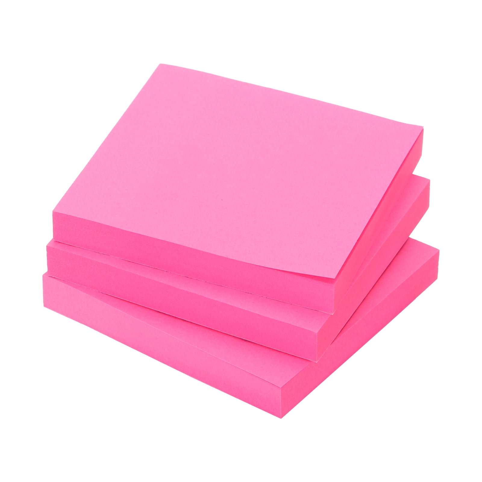 Uxcell 3" x 3" Fluorescent Sticky Notes, Self-Stick Note Pads 100 ...