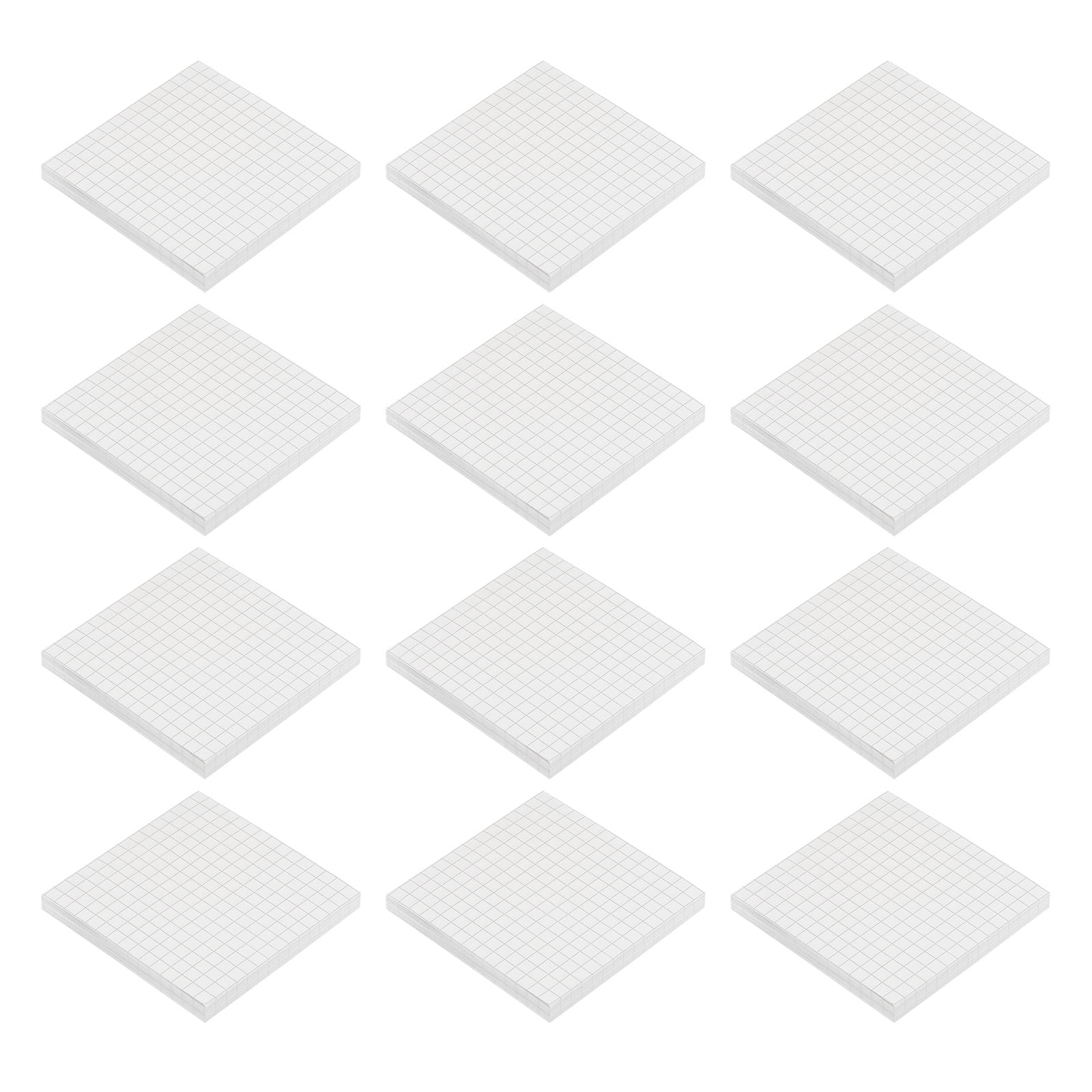 Uxcell 3" x 3" Lined Grids Sticky Notes, Self-Stick Memo Pads 960 ...