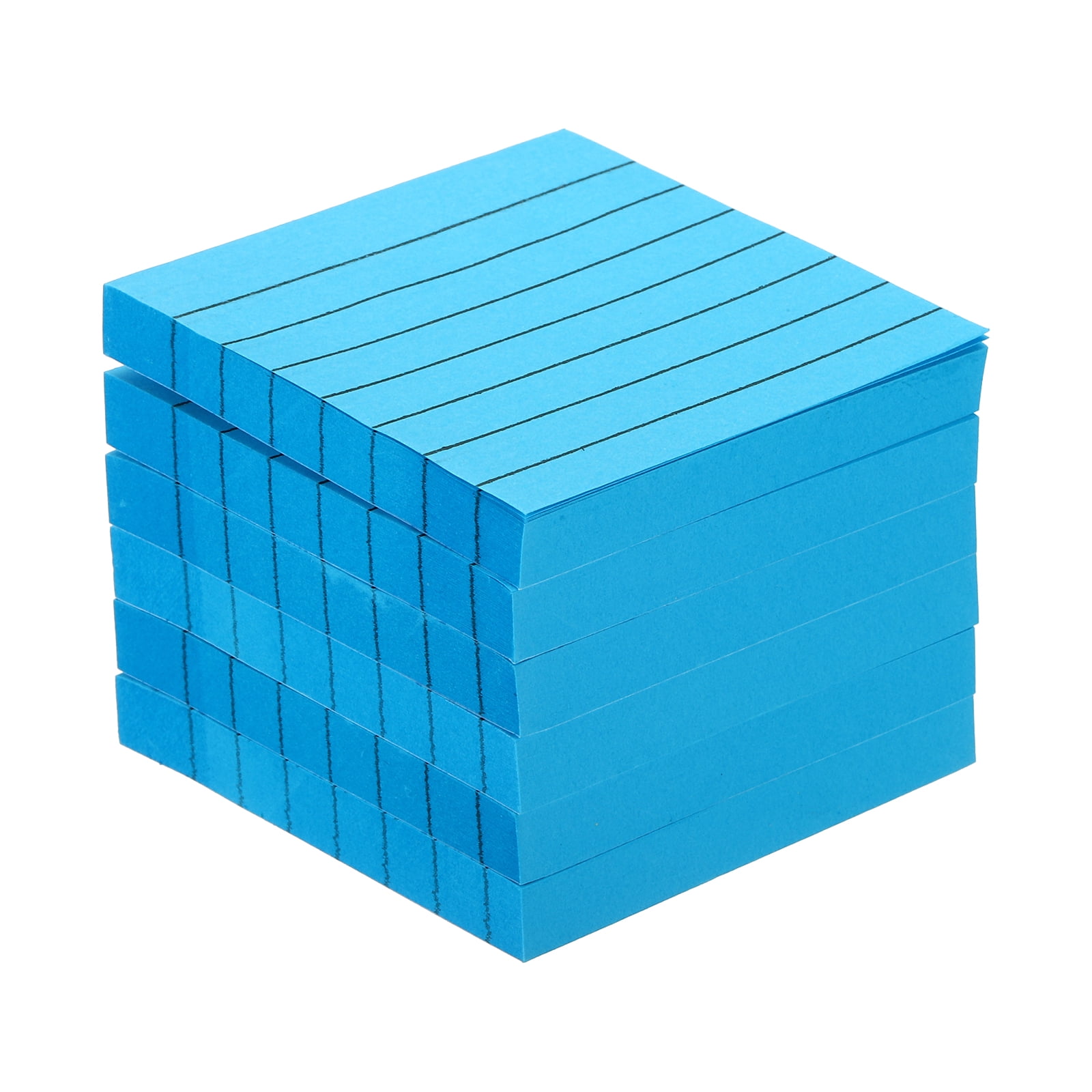 Uxcell 3" x 3" Lined Sticky Notes, Fluorescent Colored Self-Stick Note ...