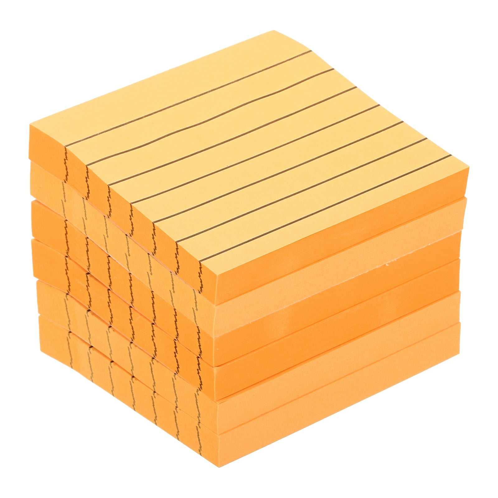 Uxcell 3" x 3" Lined Sticky Notes, Fluorescent Colored Self-Stick Note ...