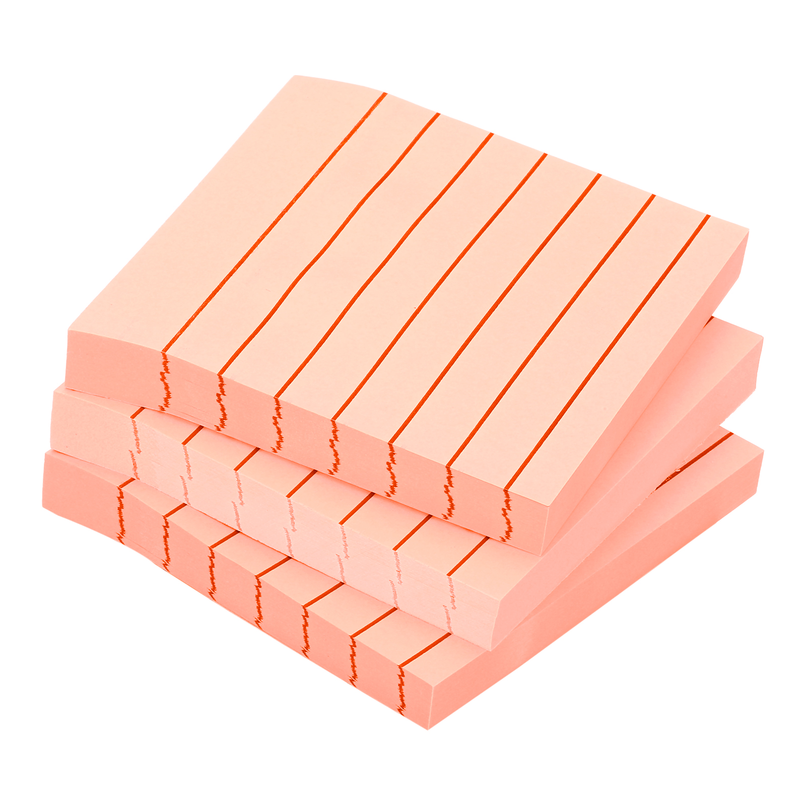 Uxcell 3" x 3" Lined Sticky Notes, Fluorescent Colored Self-Stick Note ...