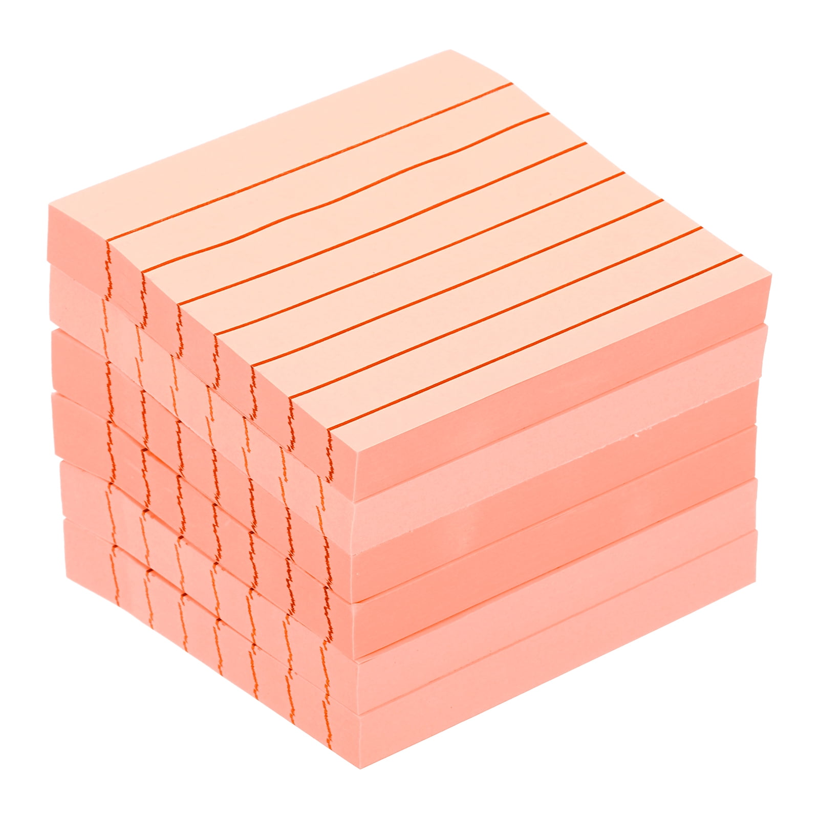 Uxcell 3" x 3" Lined Sticky Notes, Fluorescent Colored Self-Stick Note ...