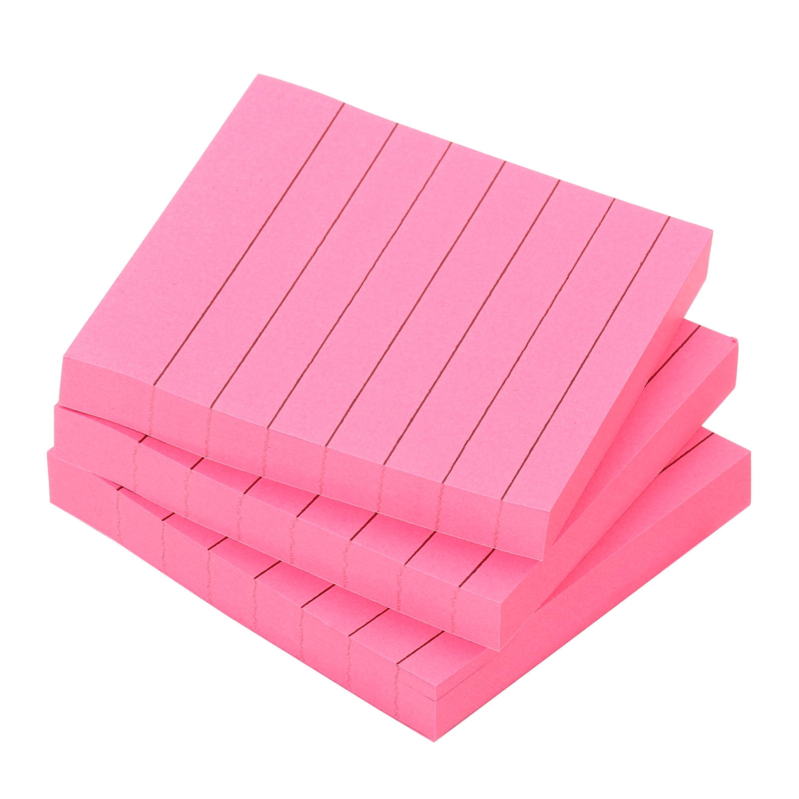 Uxcell 3" x 3" Lined Sticky Notes, Fluorescent Colored Self-Stick Note ...