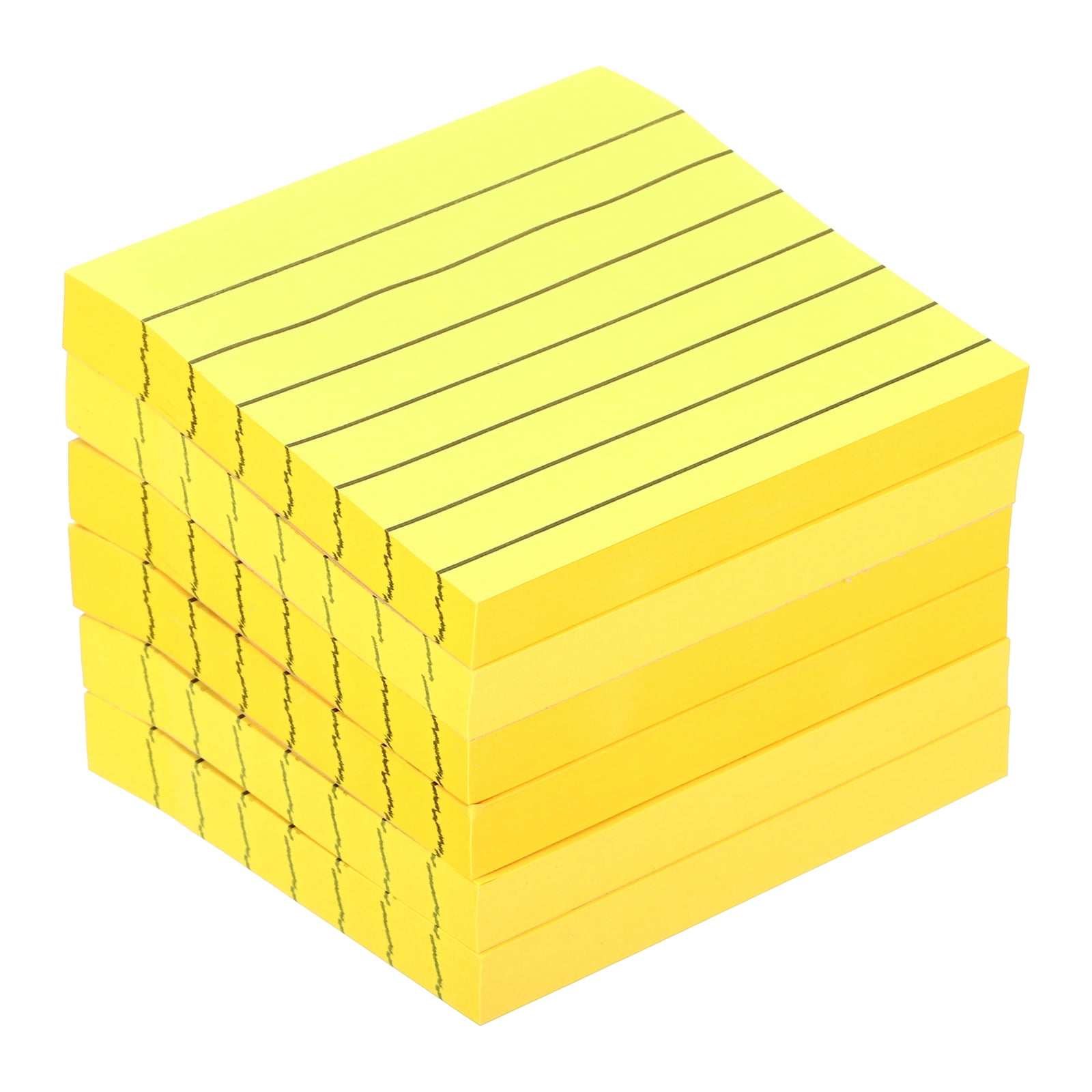 Uxcell 3" x 3" Lined Sticky Notes, Fluorescent Colored Self-Stick Note ...