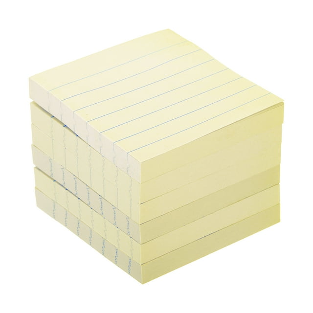 Uxcell 3" x 3" Lined Sticky Notes, Self-Stick Note Pads 100 Sheets/Pad ...