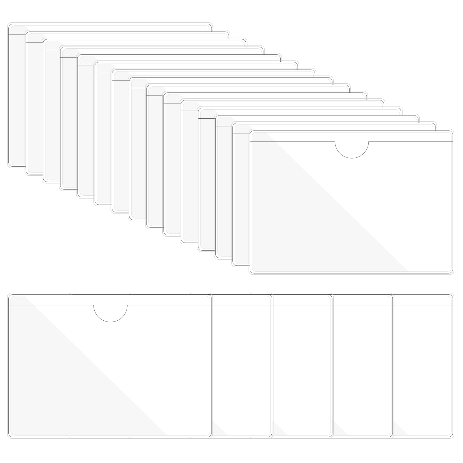Uxcell 20Pcs Self Adhesive Index Card Pockets Plastic Label Holder ...