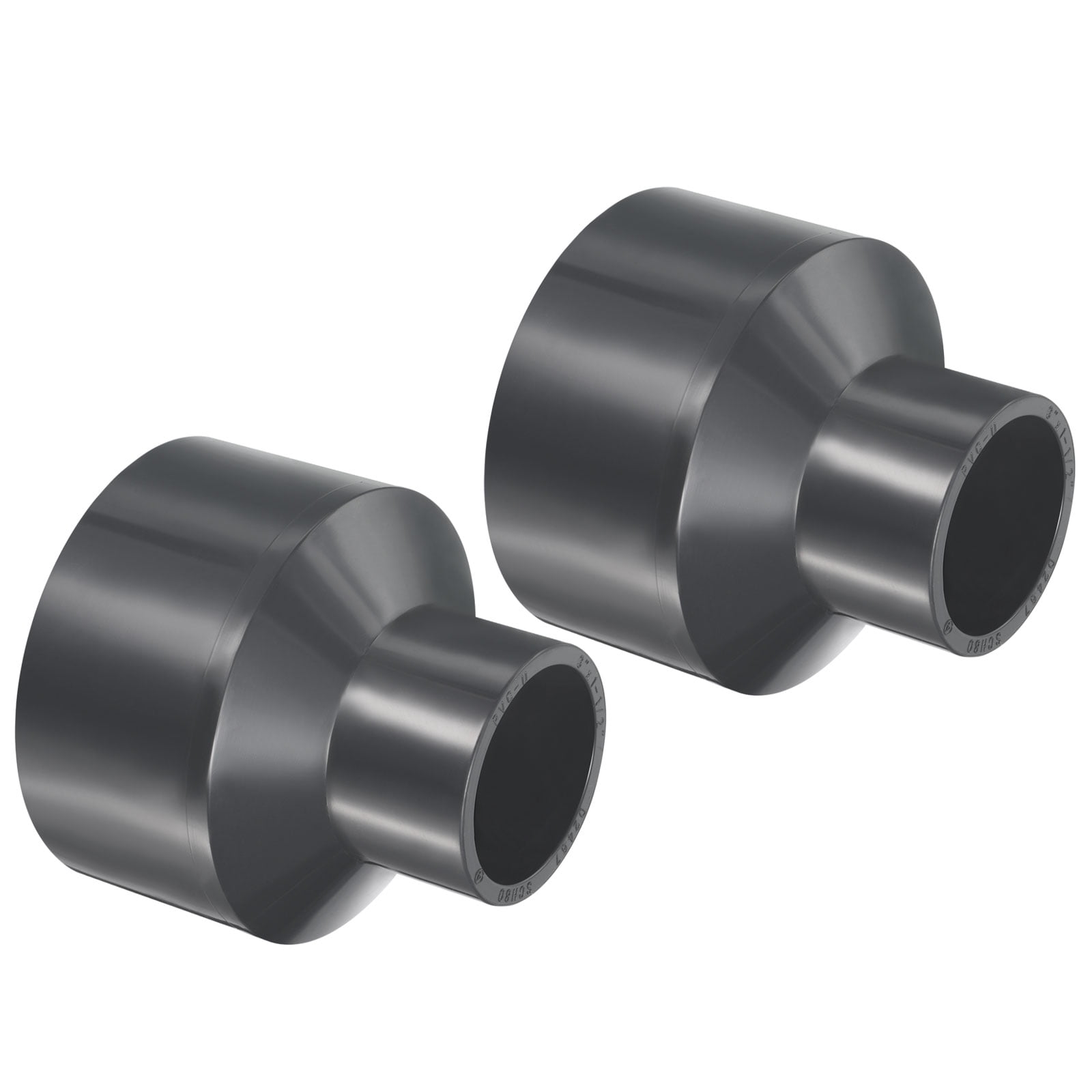 Uxcell 3"x1-1/2" UPVC Reducer Pipe Fitting SCH80 Straight Coupling ...