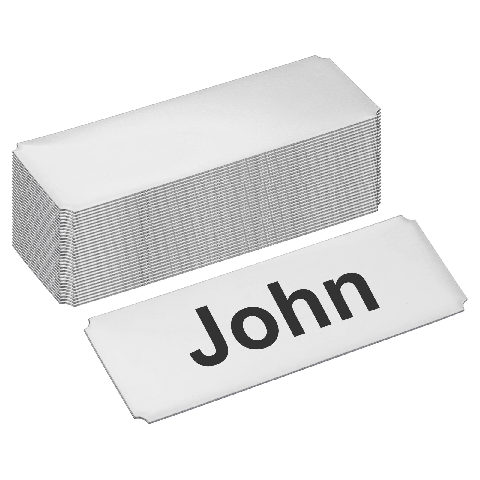 Uxcell 3"x1" Stainless Steel Laser Engraved Mount Metal Plate, 30 Pack ...