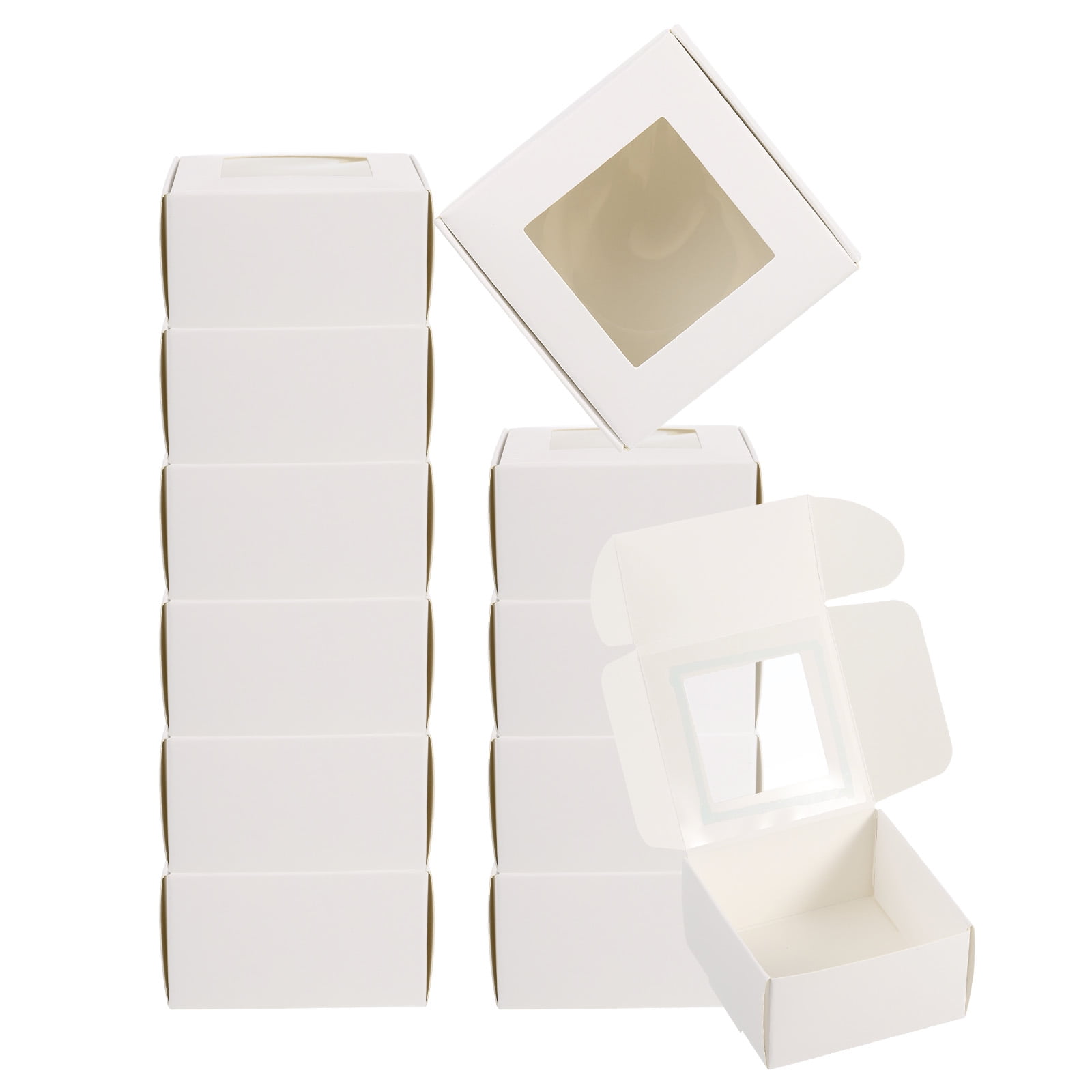 Uxcell 3"x3"x1.5" Paper Soap Box with Window Homemade Soap Boxes Square ...