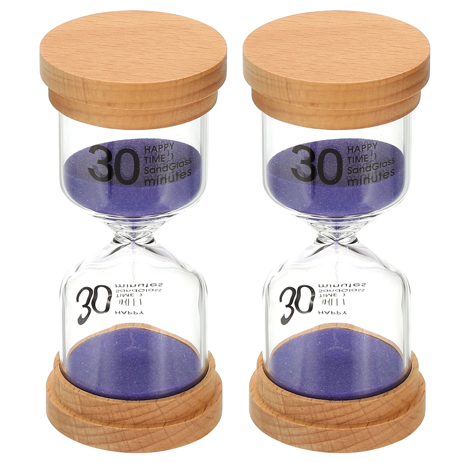 Uxcell 30 Minute Sand Timer, 2 Pcs Wooden Sand Watch Glass Sand Clock ...