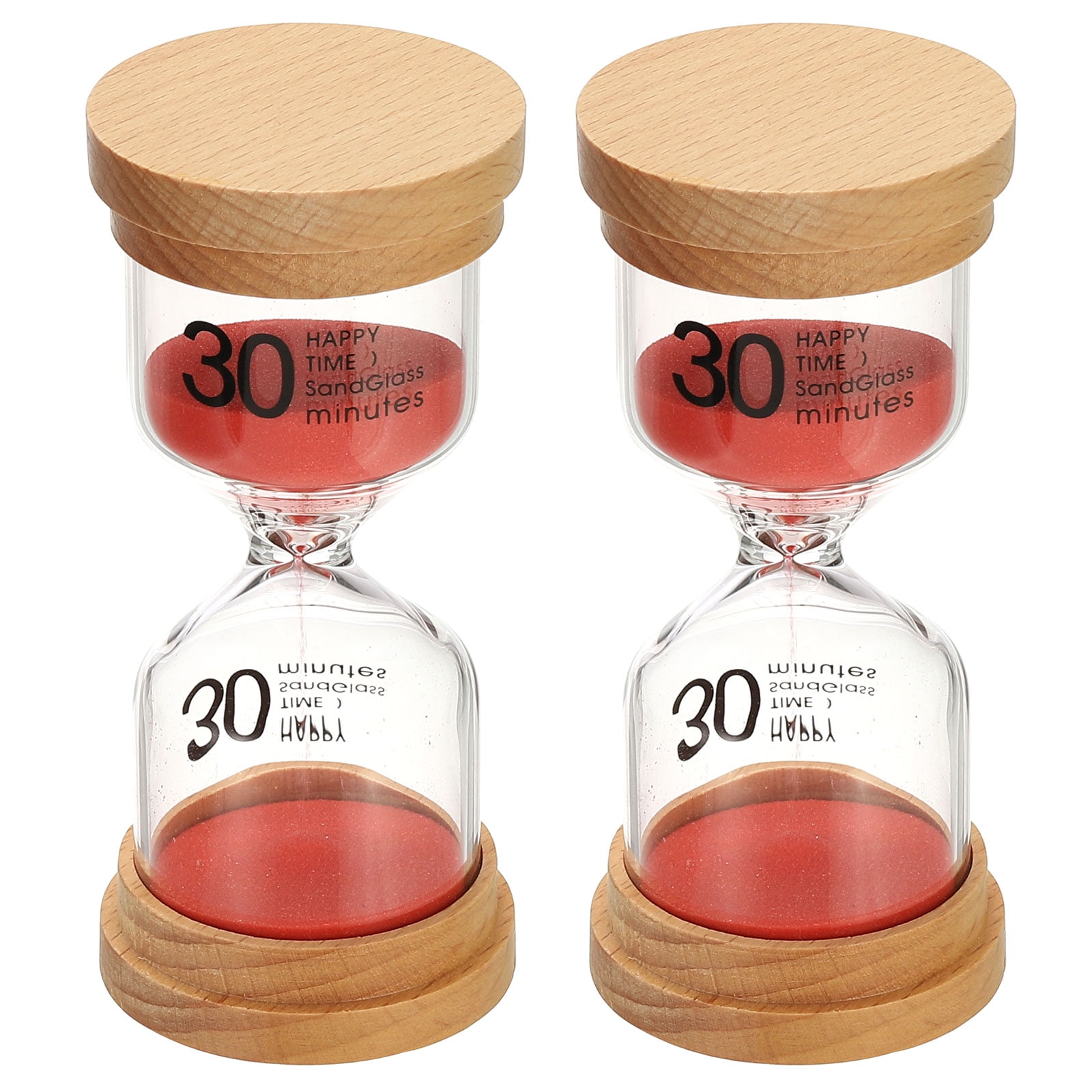 Uxcell 30 Minute Sand Timer, 2 Pcs Wooden Sand Watch Glass Sand Clock ...