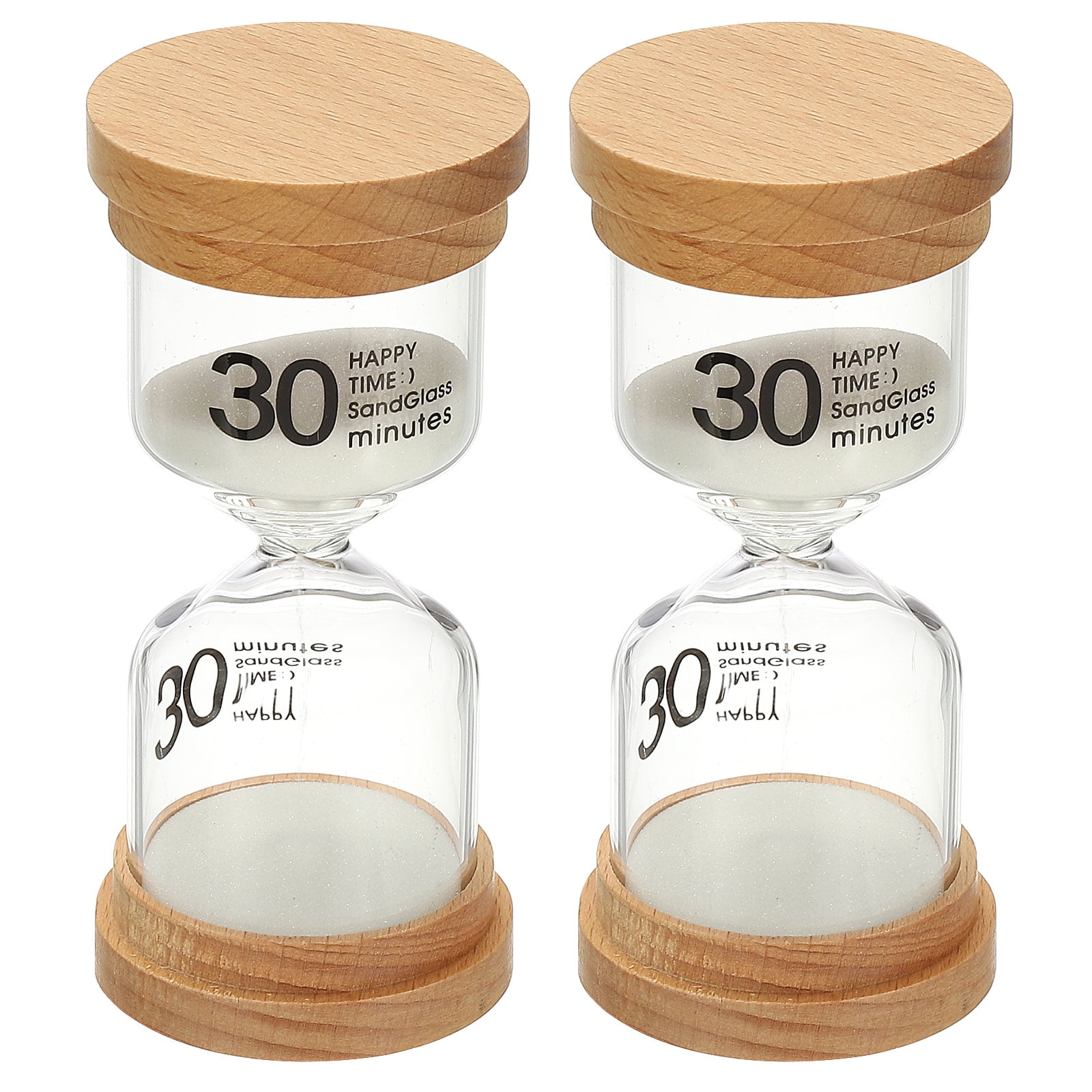 Uxcell 30 Minute Sand Timer, 2 Pcs Wooden Sand Watch Glass Sand Clock ...