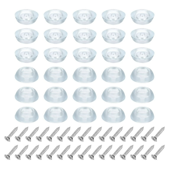 Uxcell 30 Pack 0.67x0.21 Inch Round Rubber Furniture Feet with Screws ...